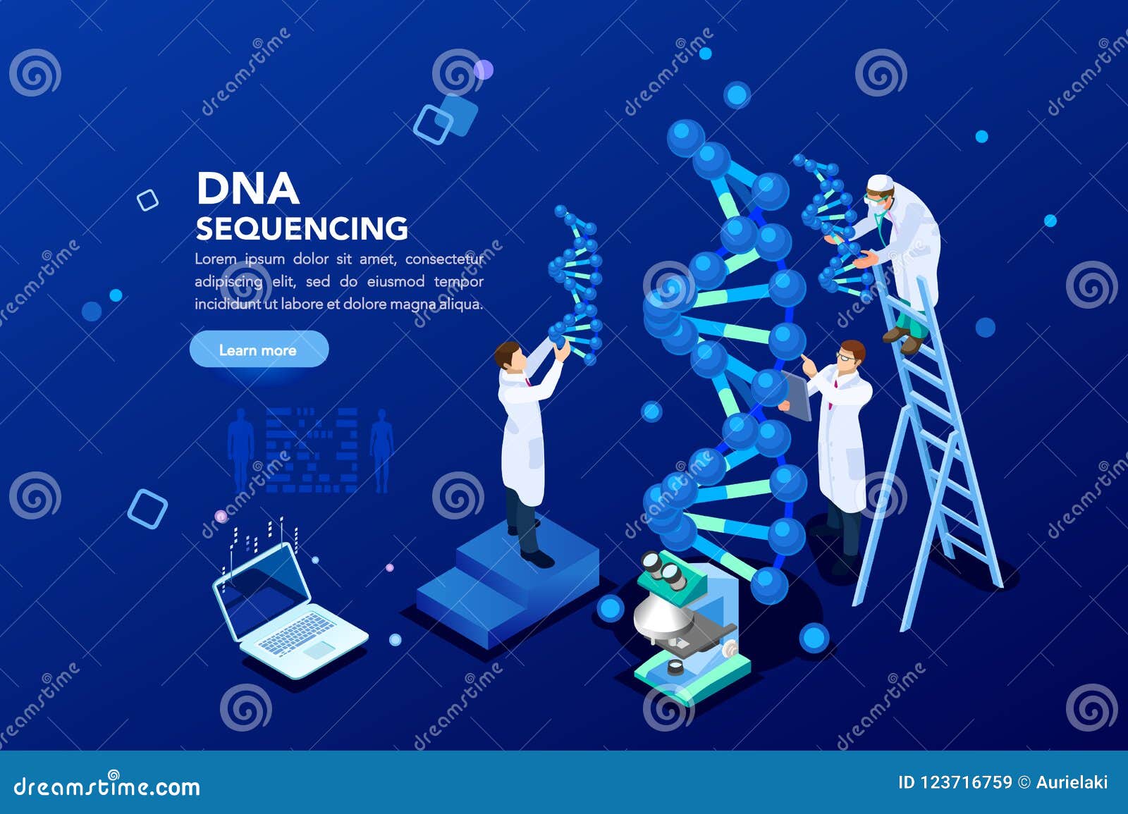 Genetics Laboratory Biotech Banner Stock Vector - Illustration of ...