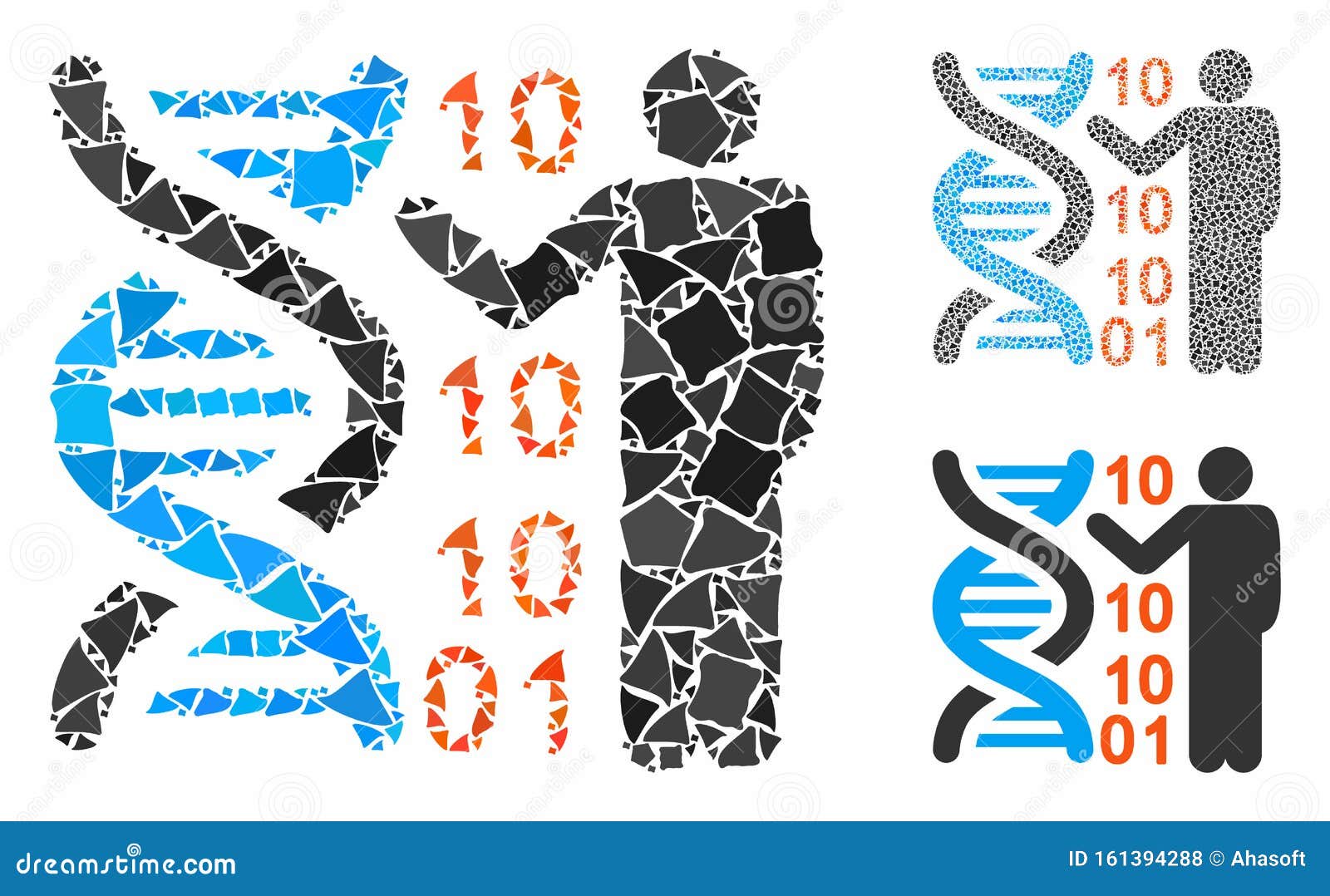 Genetics Lecture Composition Icon of Ragged Pieces Stock Vector ...