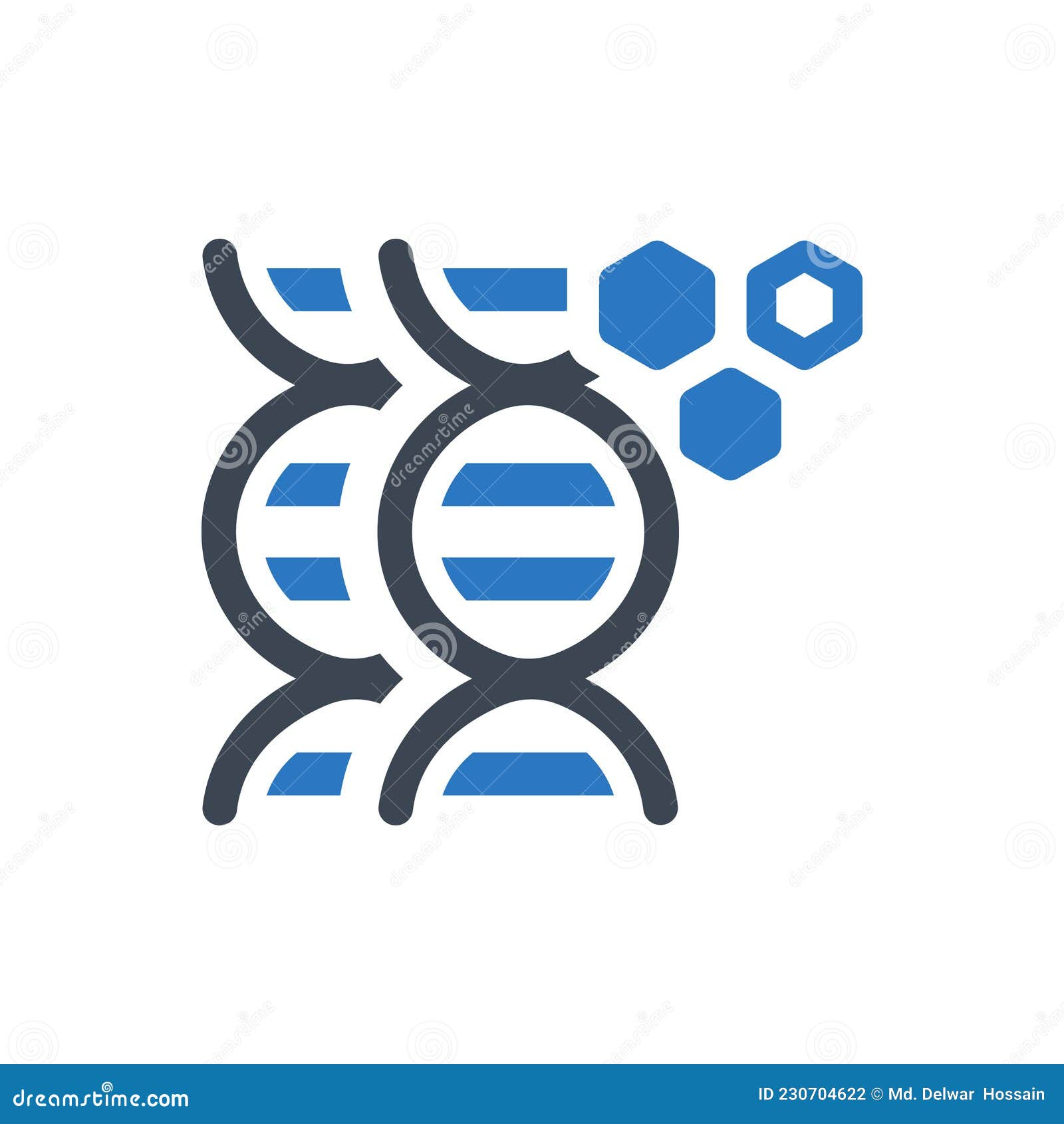 Genetics research icon stock vector. Illustration of magnifier - 230704622