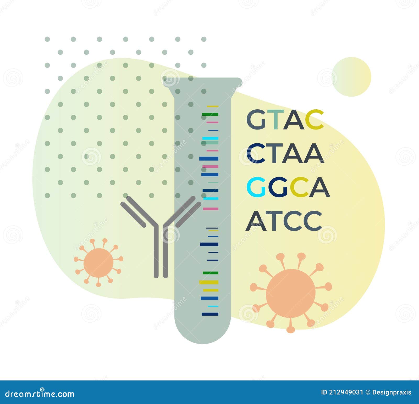 Antibody Sequencing Soft Blue Concept Icon Cartoon Vector ...