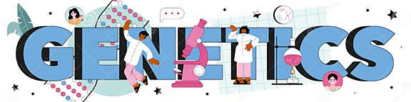 Genetics Typographic Header. Medicine and Science Technology Stock ...
