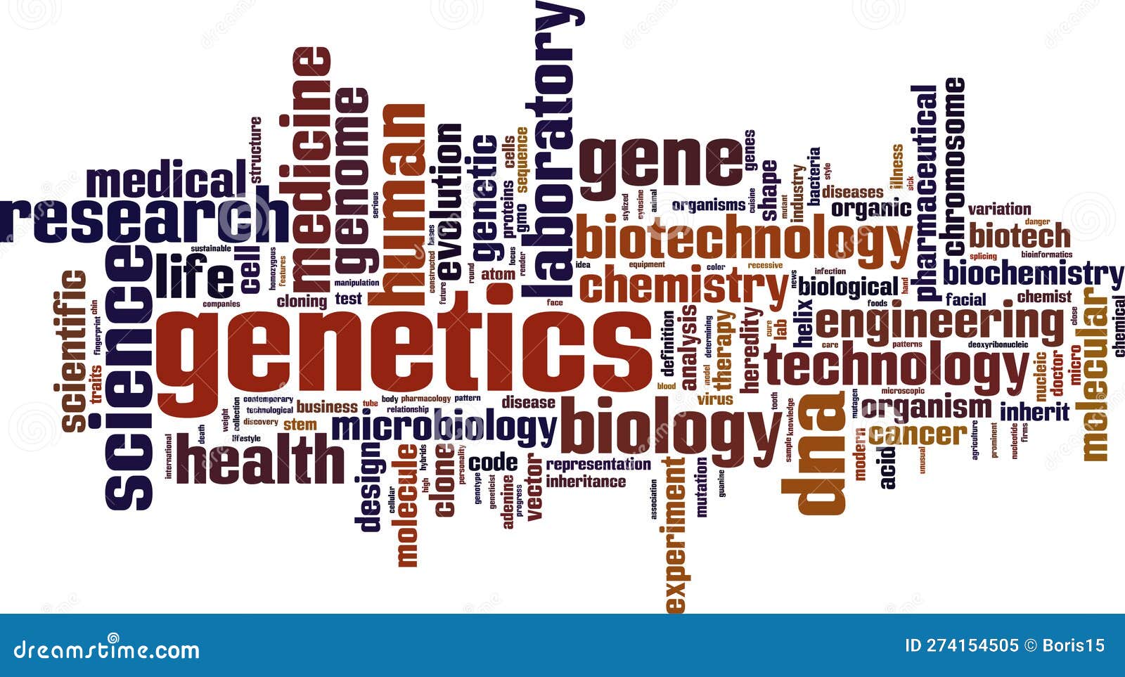 Genetics word cloud stock vector. Illustration of concept - 274154505