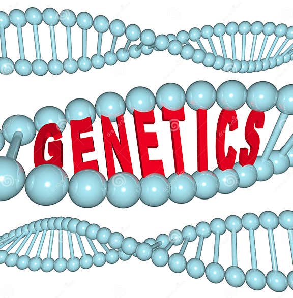 Genetics - Word in DNA stock illustration. Illustration of research ...