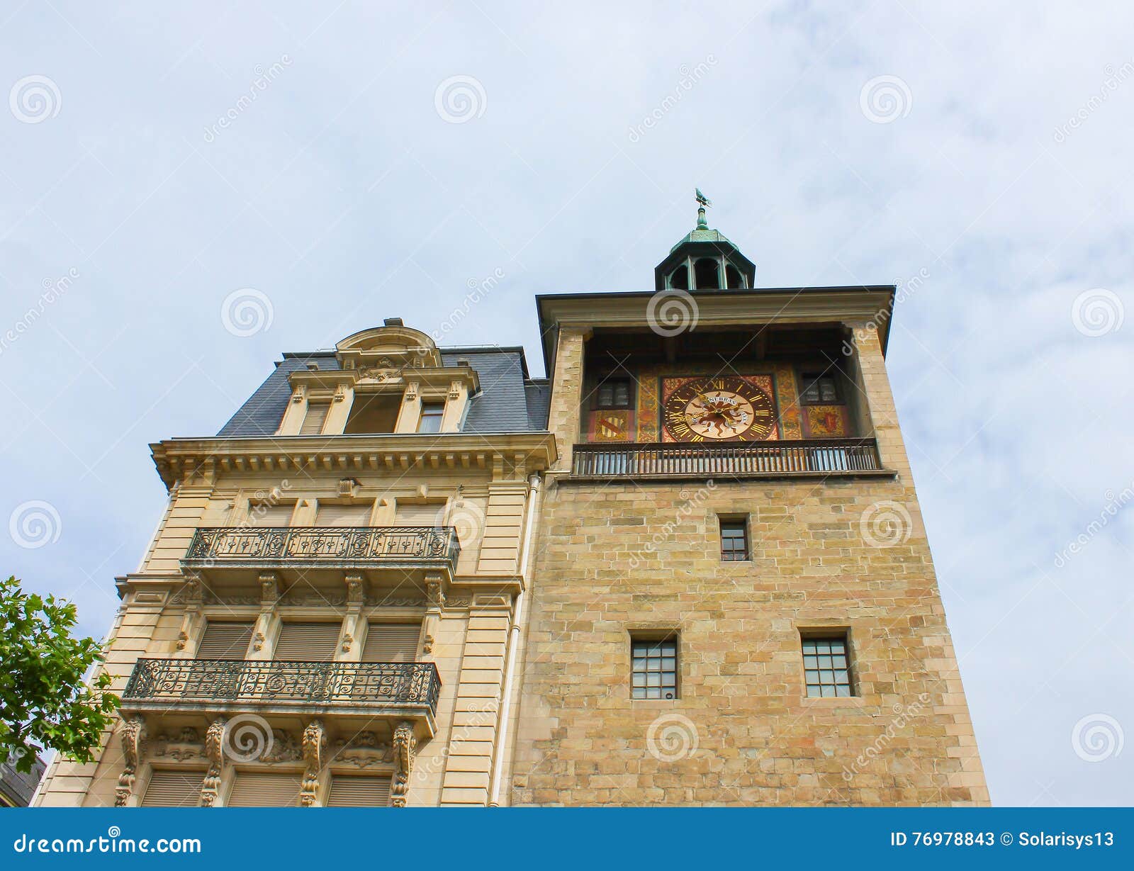 Geneva Clock Tower in City, Switzerland Stock Image - Image of chalet ...
