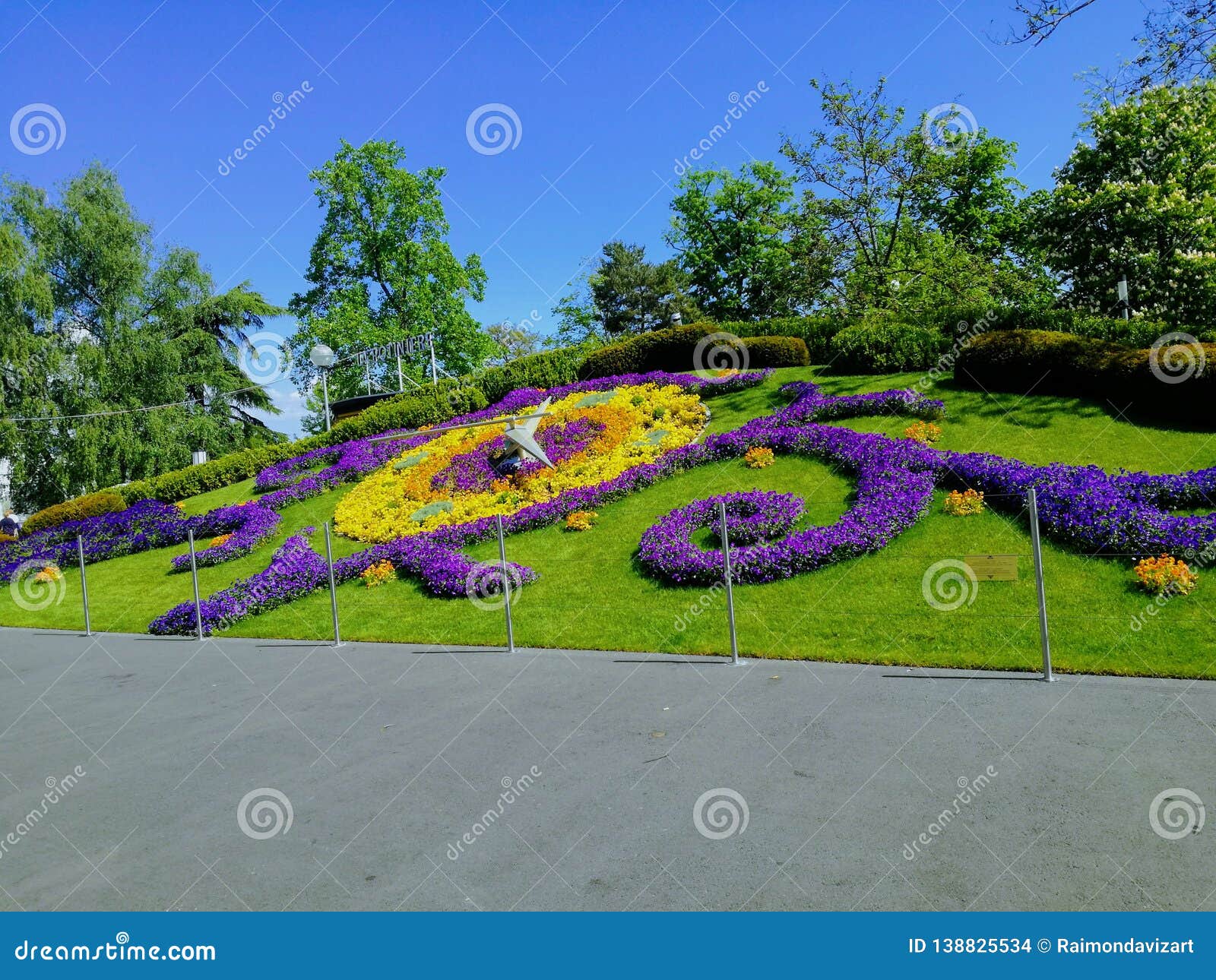 Geneva flower clock stock photo. Image of summer, flowers - 138825534