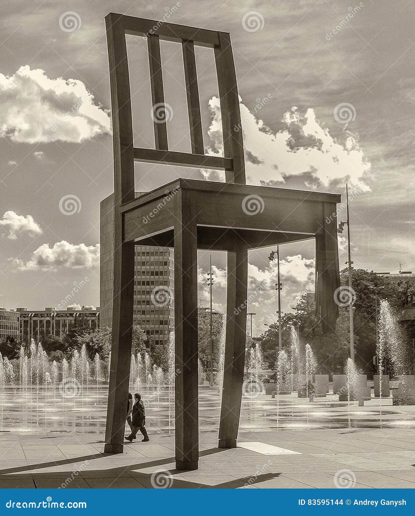 Geneva, Switzerland. Monument Broken Chair. Editorial Stock Image ...