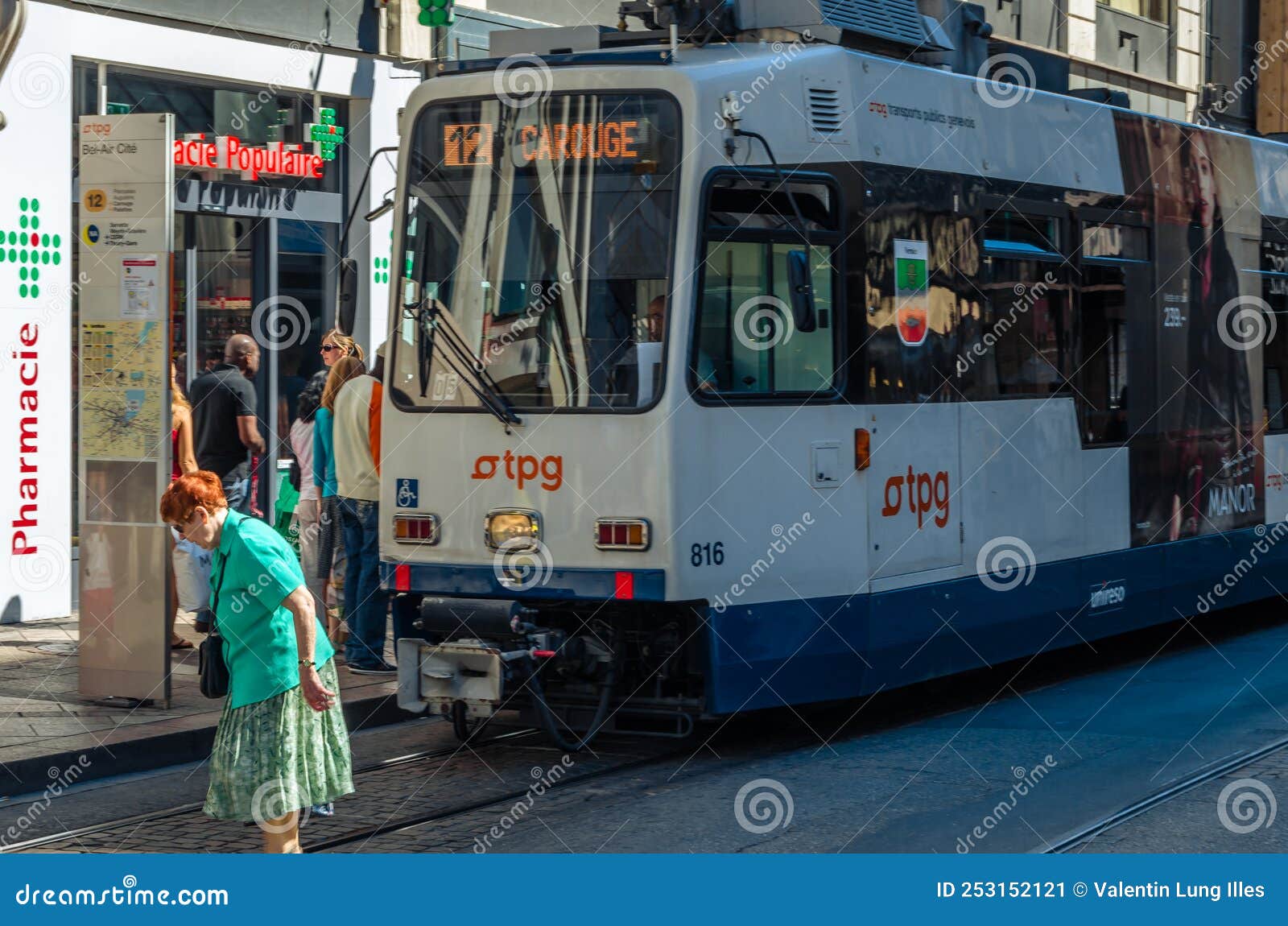 Tram in the City of Geneva, Switzerland Editorial Photo - Image of ...