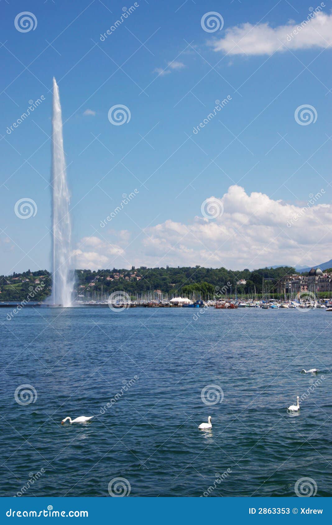 Geneva water fountain stock image. Image of nature, ocean - 2863353