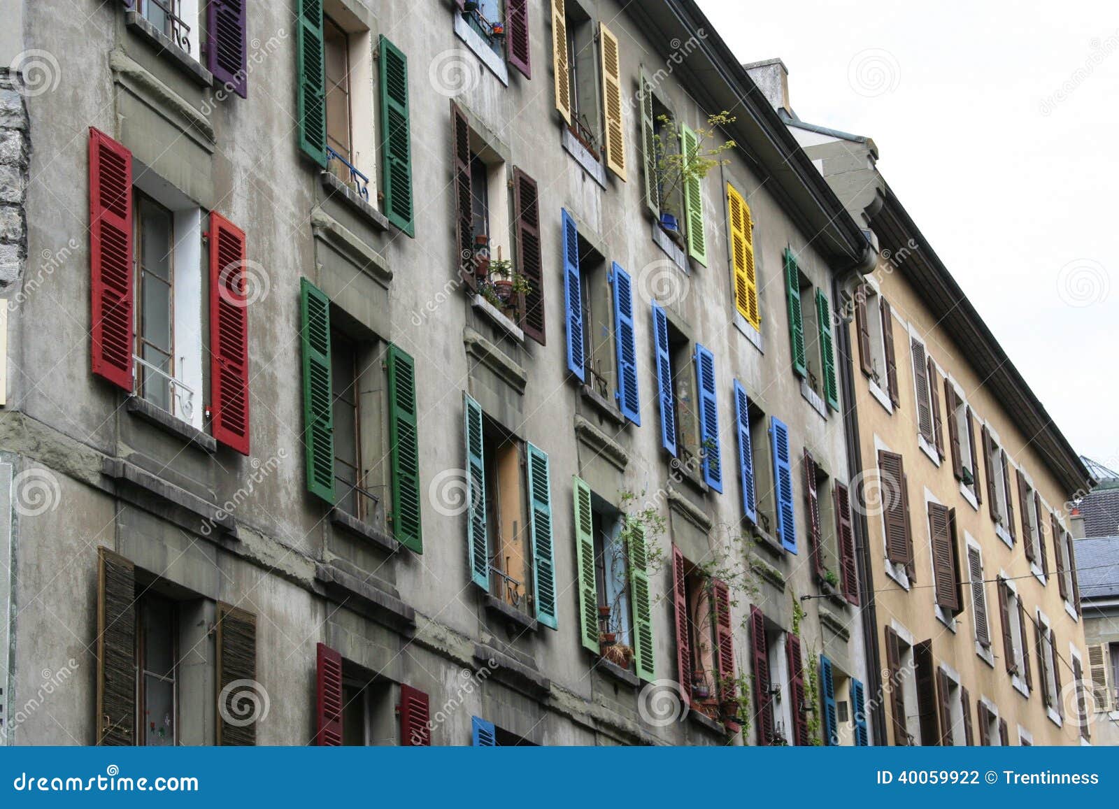Geneva windows stock photo. Image of blue, multi, shutters - 40059922