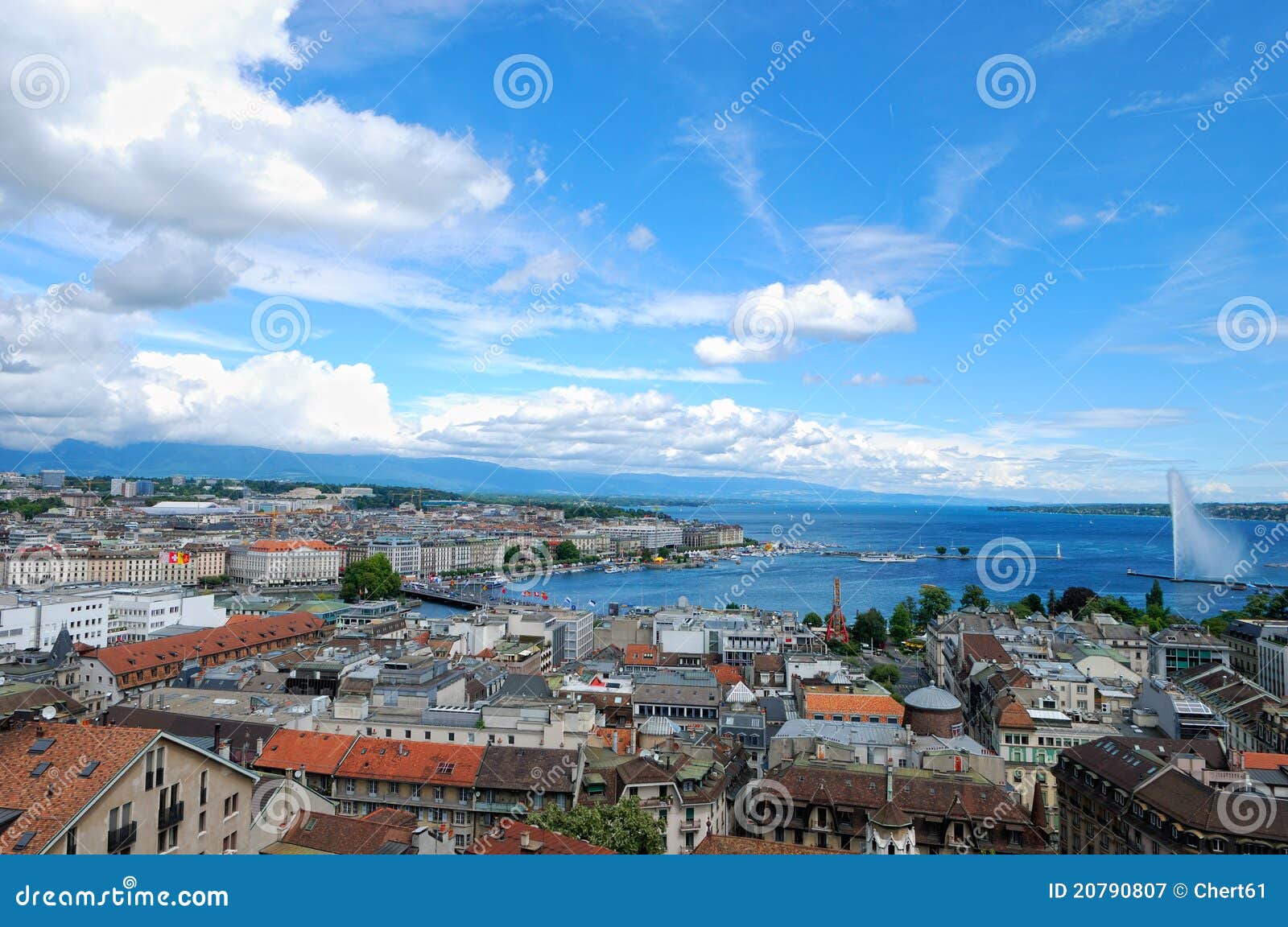 Genf-Ansicht stockbild. Bild von stadt, städtisch, nachmittag - 20790807