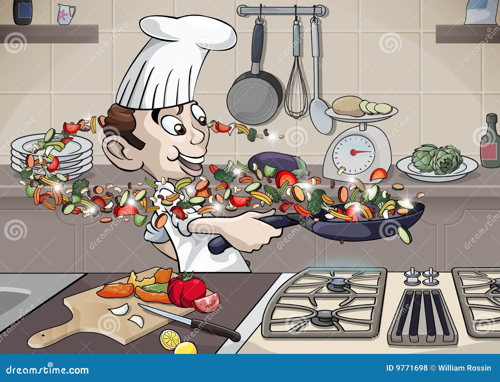 Genießen Sie zu kochen stock abbildung. Illustration von knoblauch ...