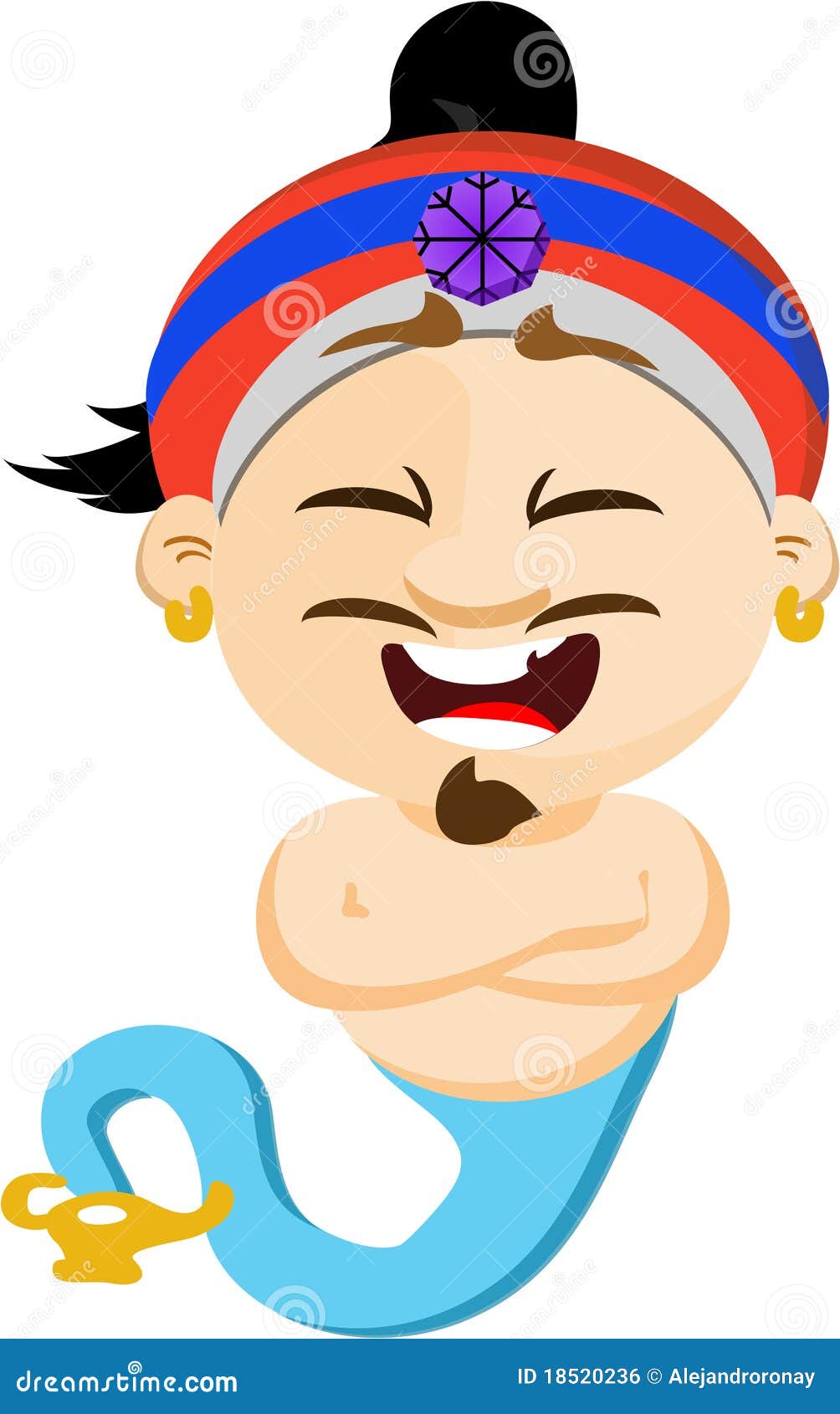 Islam, Genie Lamp 2 Colored Line Icon. Simple Blue And Red Element ...