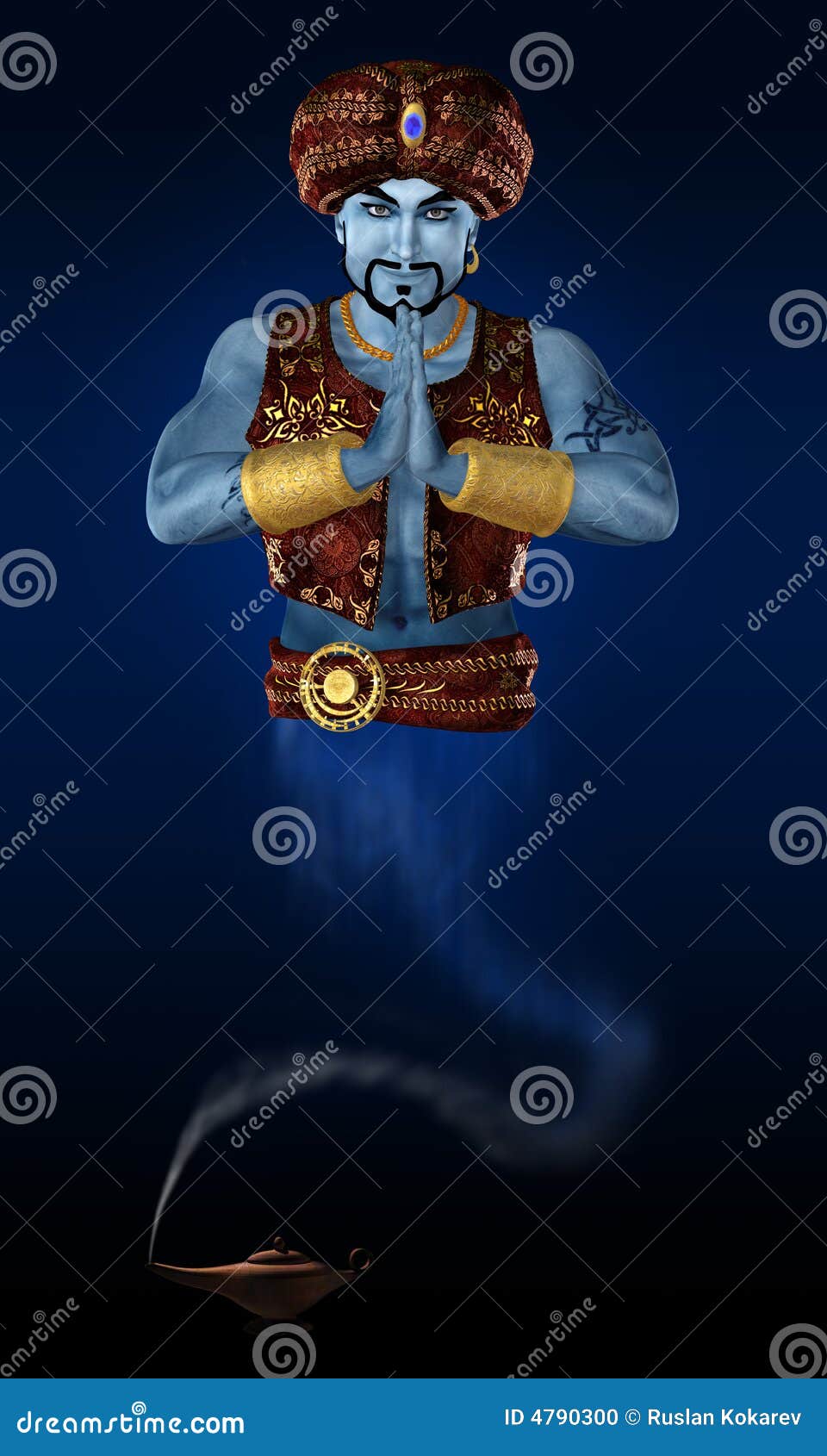 Genie. stock illustration. Illustration of arabic, jinn - 4790300