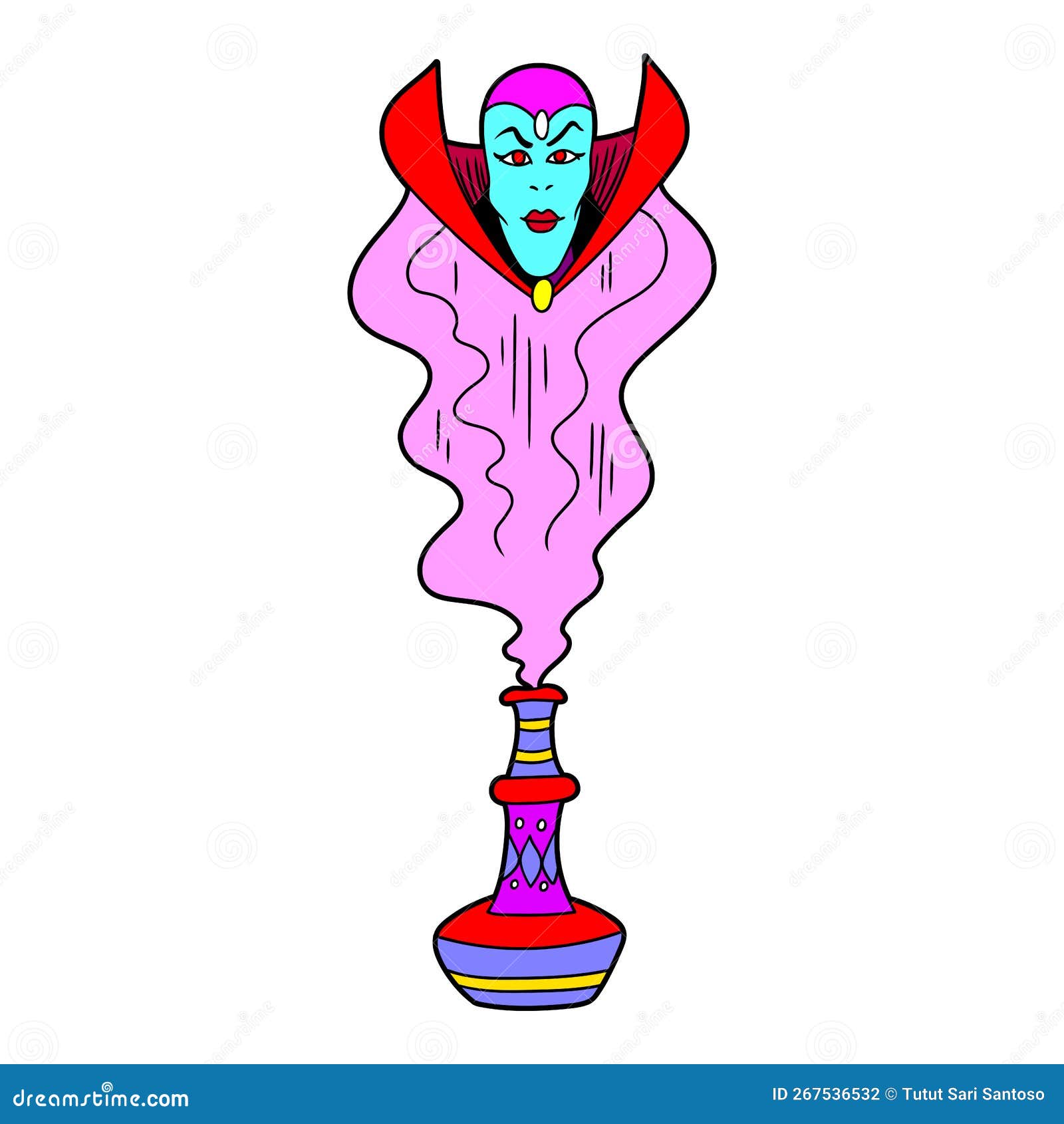 Genie in the bottle stock vector. Illustration of flat - 267536532