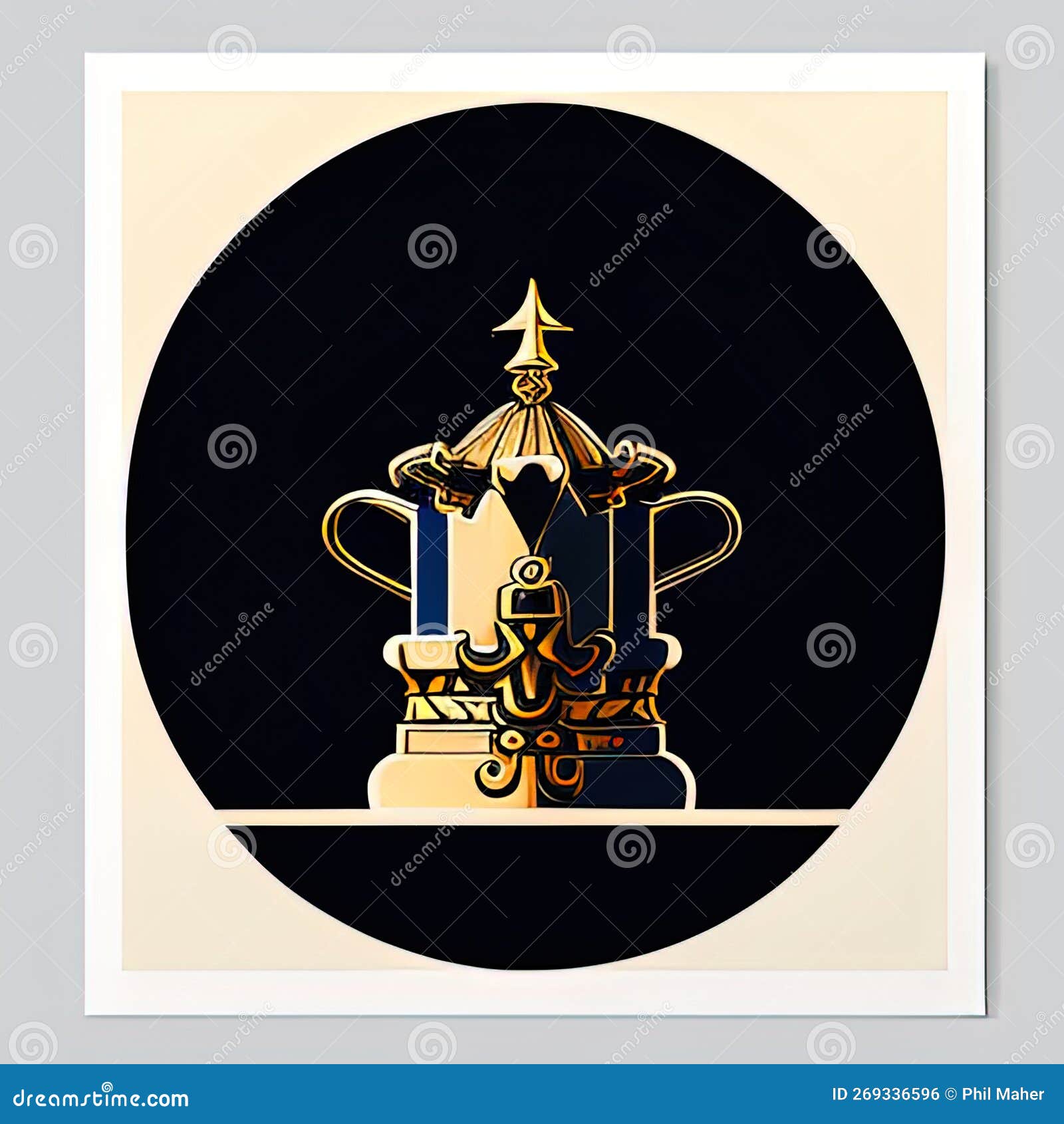 Genie Design Style Logo Print. Generative AI. Stock Illustration ...