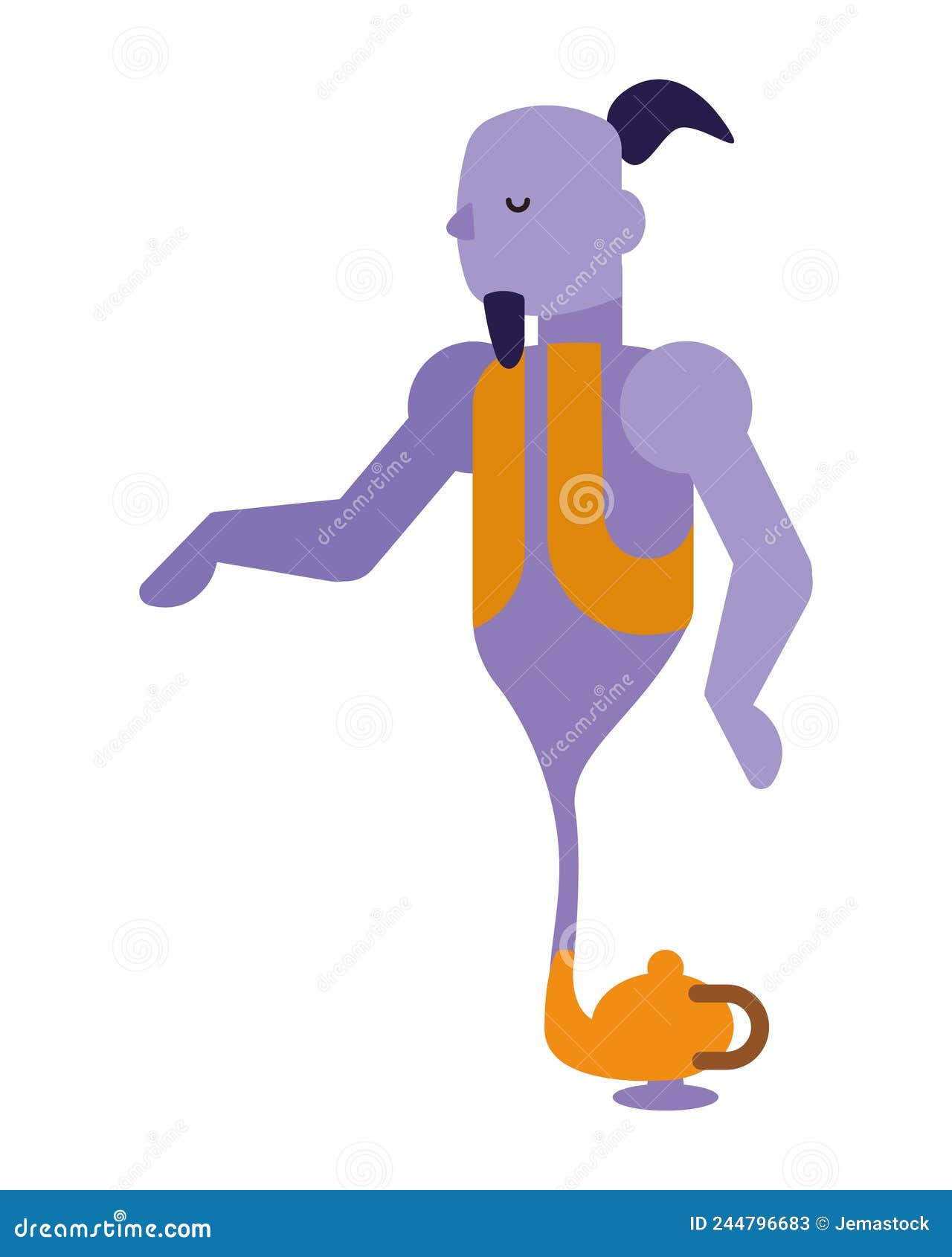 Genie Fantastic Creature Character Stock Vector - Illustration of ...