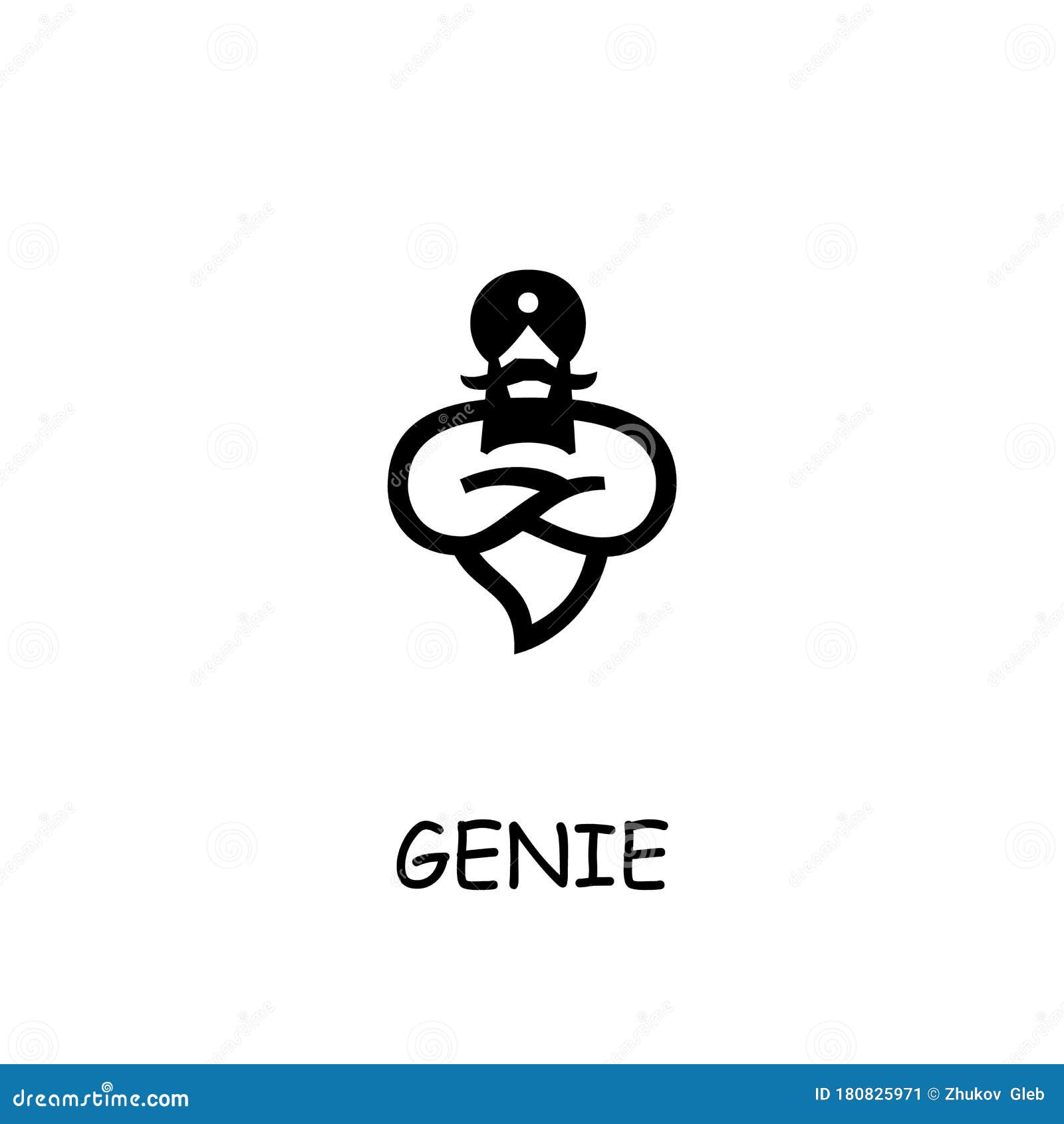 Genie flat vector icon stock illustration. Illustration of cartoon ...