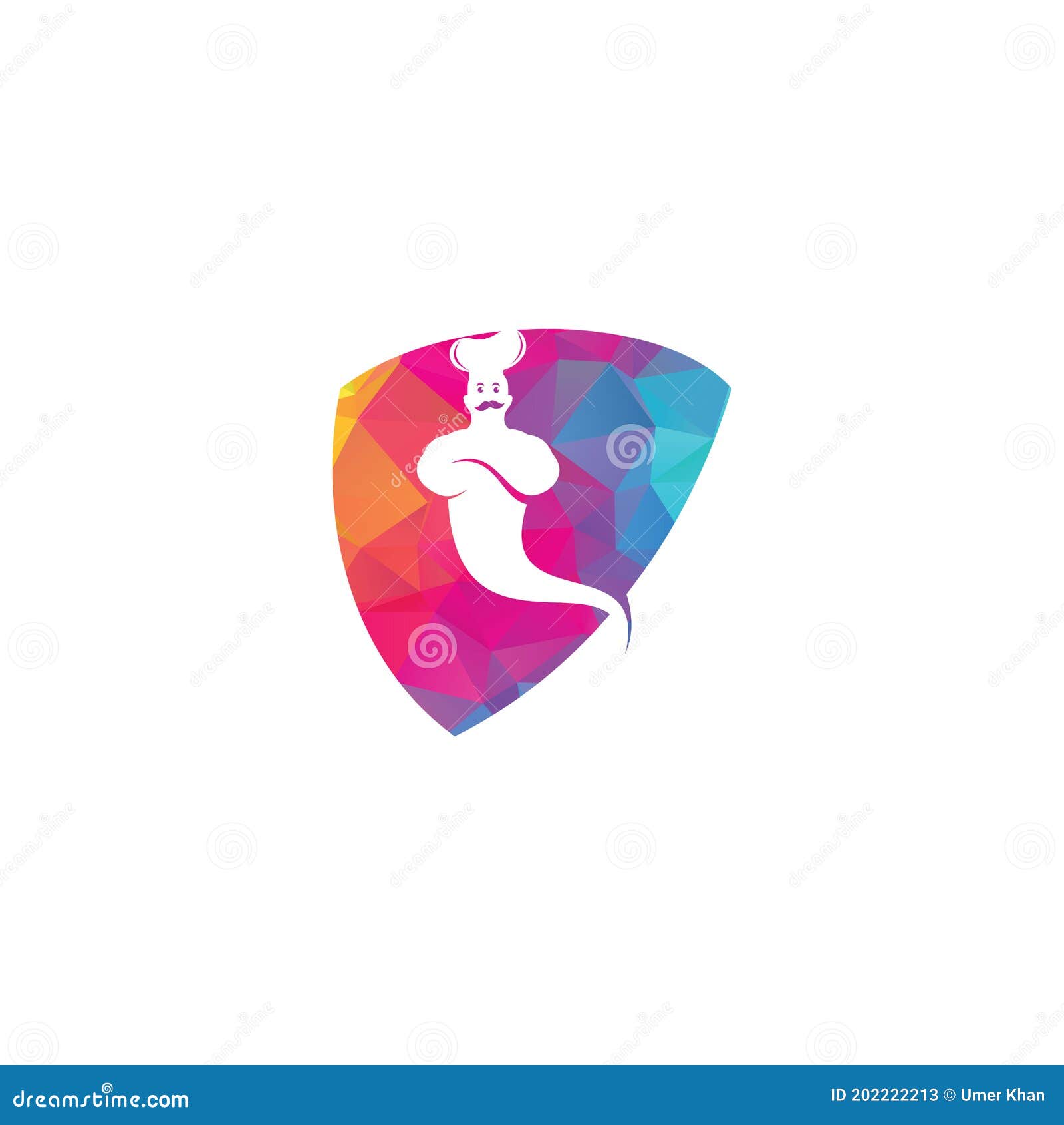 Genie Food Logo Design Template. Stock Vector - Illustration of culture ...