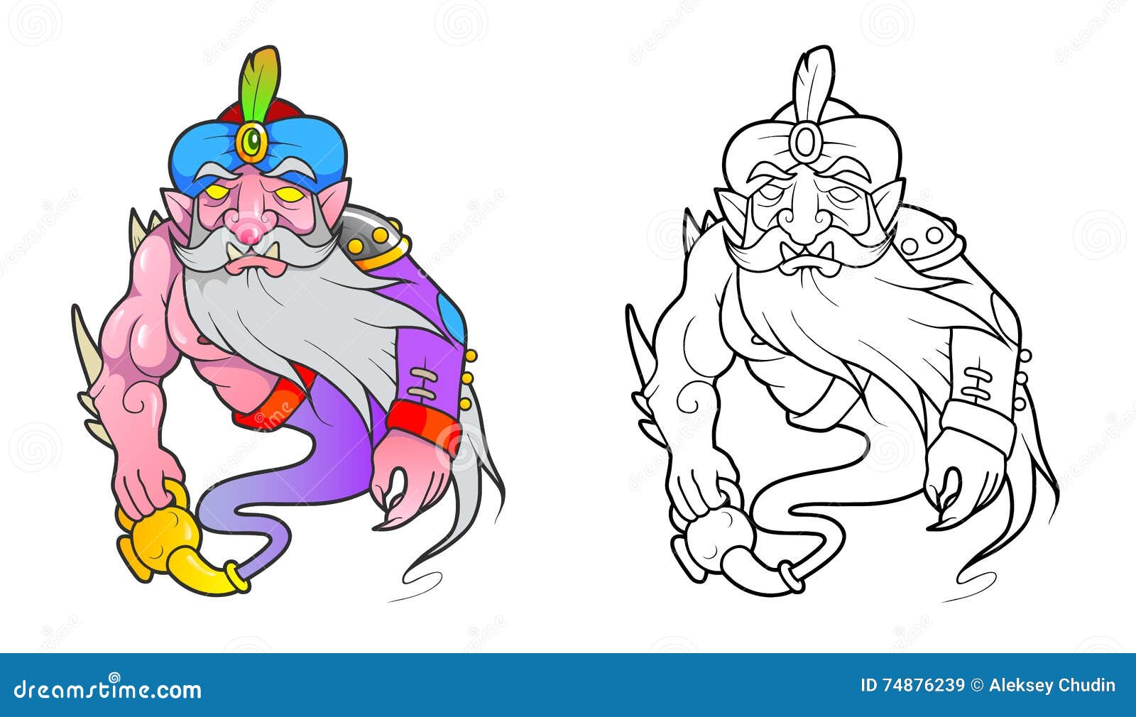 Genie Angry Emoji. Magic Ghost Aggressive Emotion. Arabic Magic Vector ...