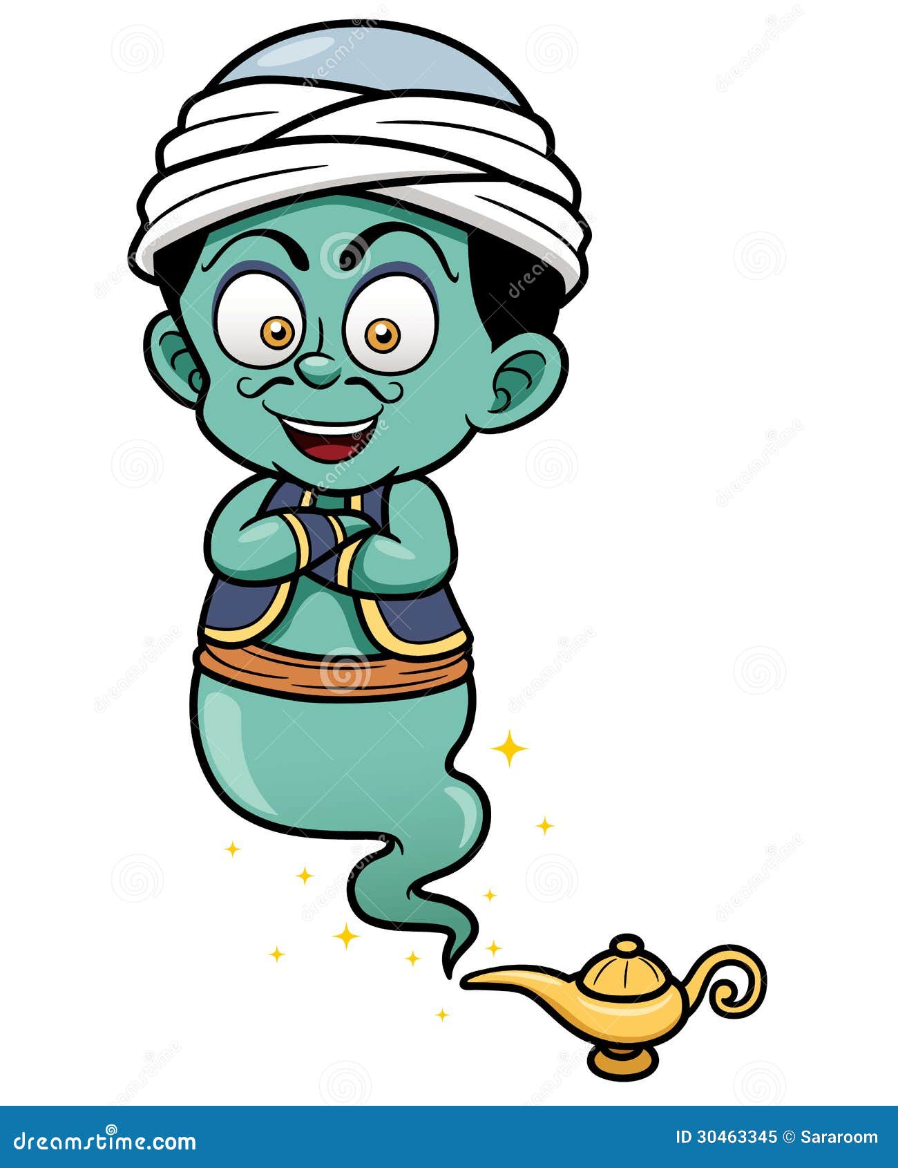 An Old Genie Came Out Of A Drink Can With A Smiling Face, Doodle Icon ...