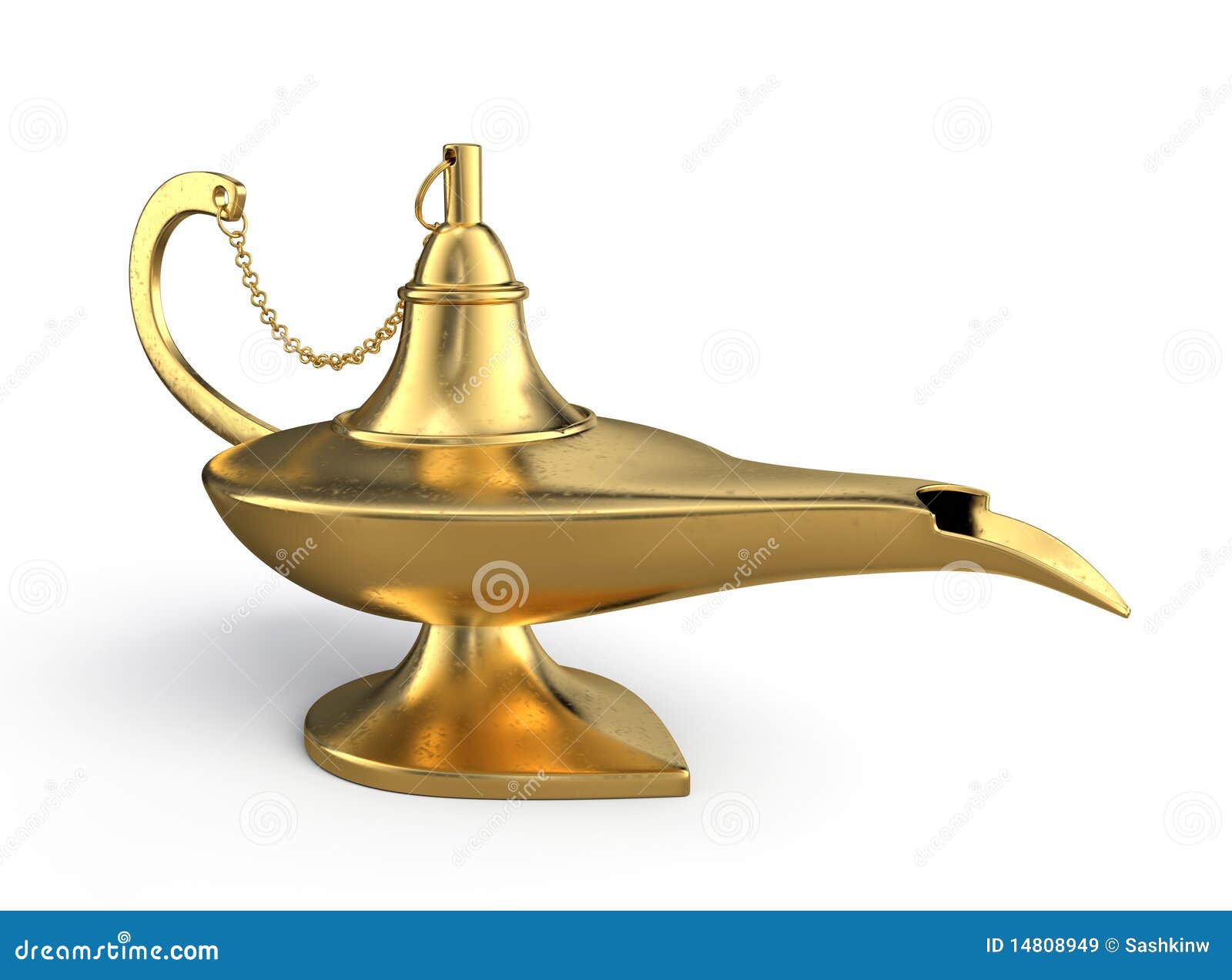 Genie`s Lamp Icon In Monochrome Style Isolated On White Background
