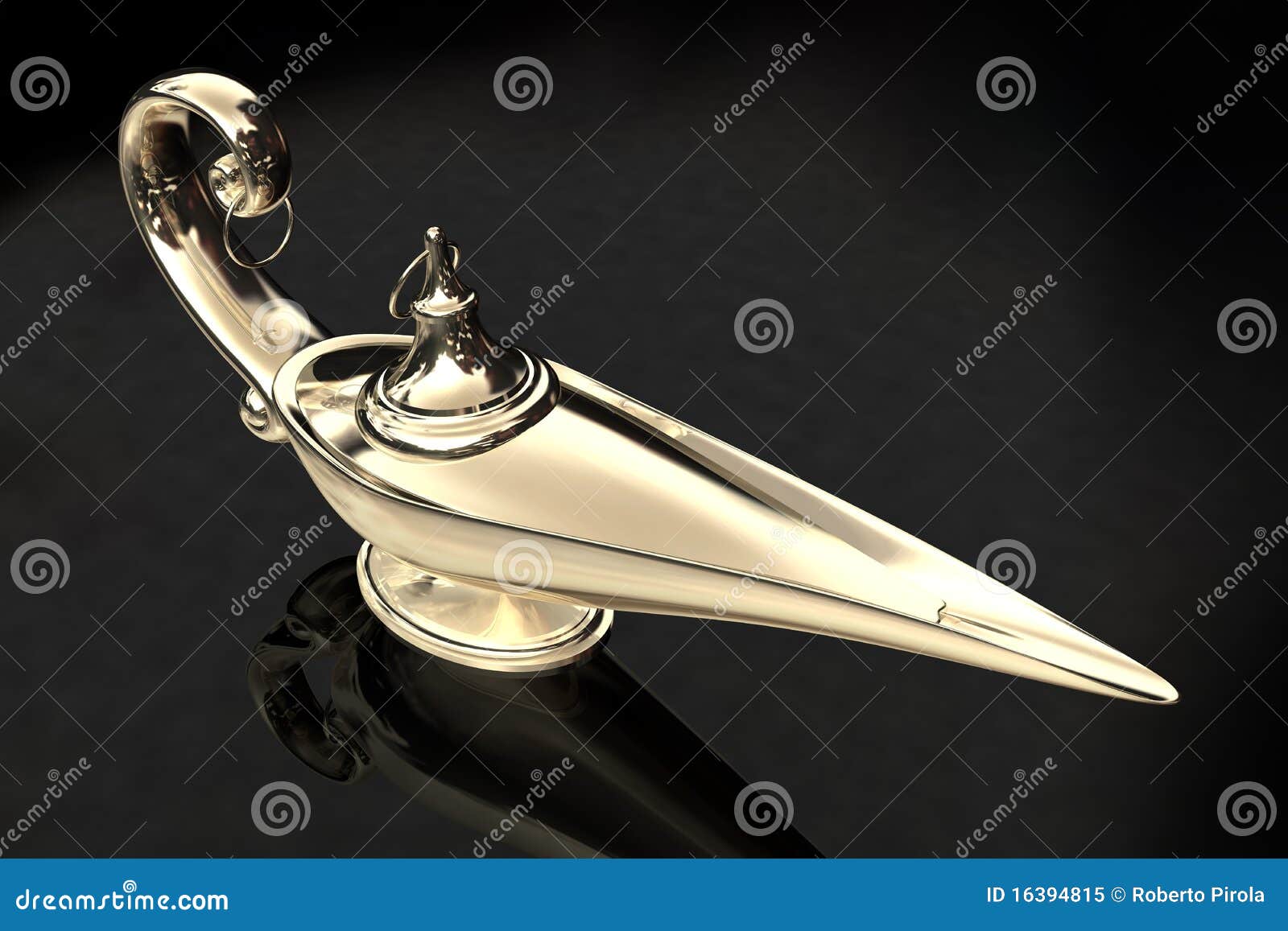 Genie Lamp With Smoke. Magic Antique Wish Aladdin Lantern Light. Vector ...