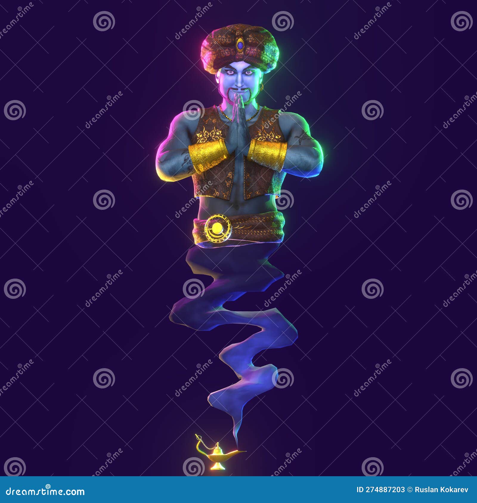 Genie. stock image. Illustration of spirit, blue, lantern - 274887203