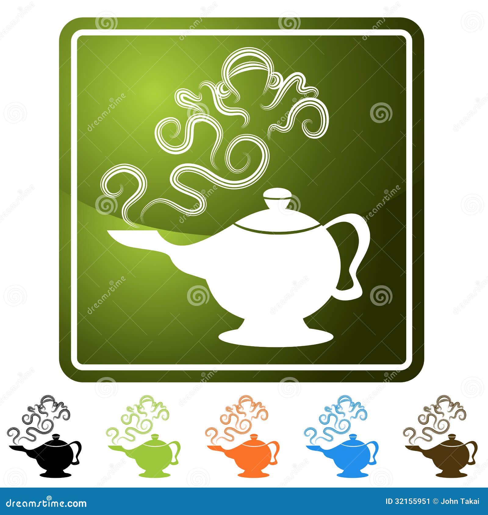 Genie`s Lamp Icon In Monochrome Style Isolated On White Background ...