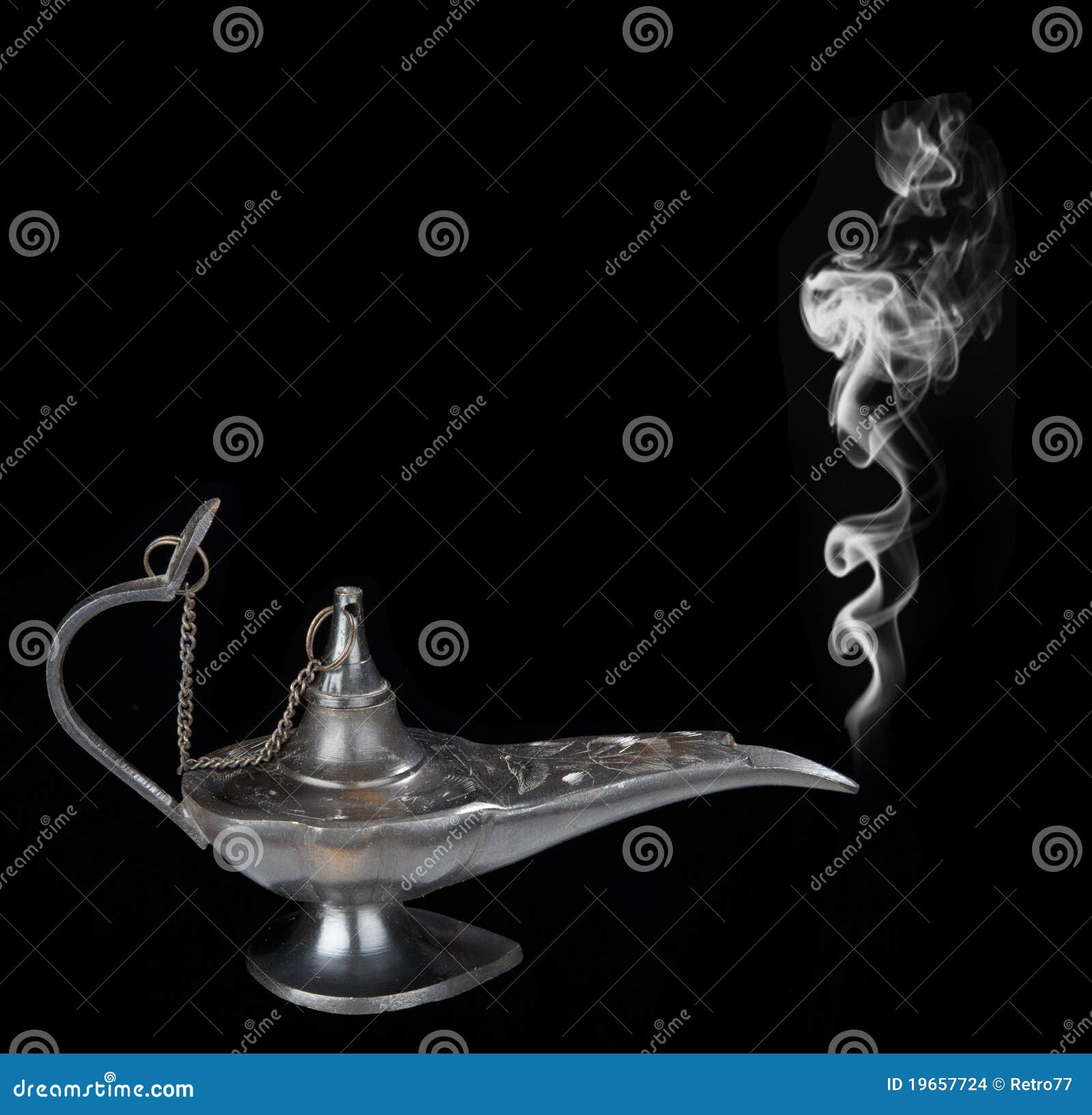 Genie lamp with a smoke stock photo. Image of lamplight - 19657724