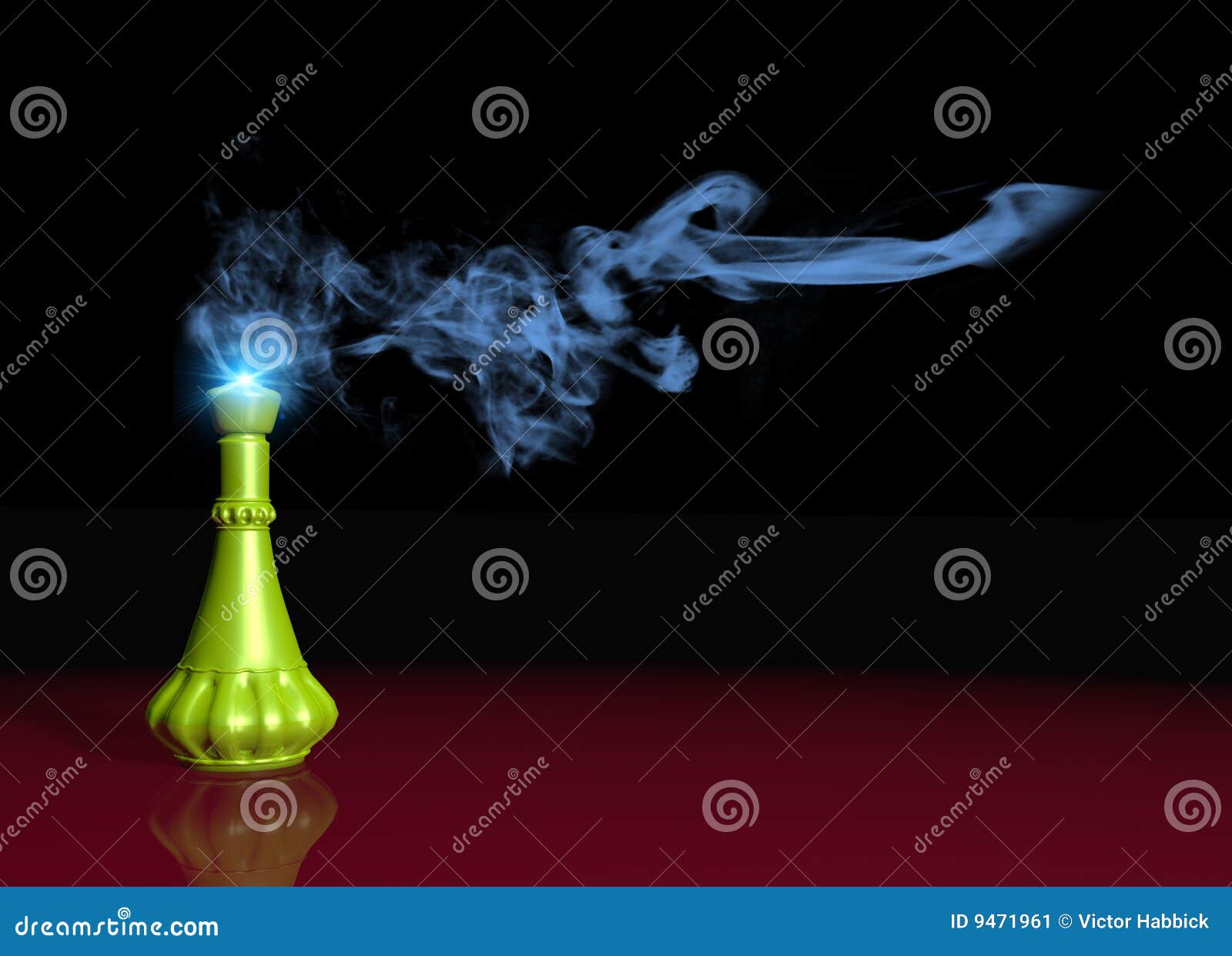 Genie lamp and smoke stock illustration. Illustration of fairy - 9471961