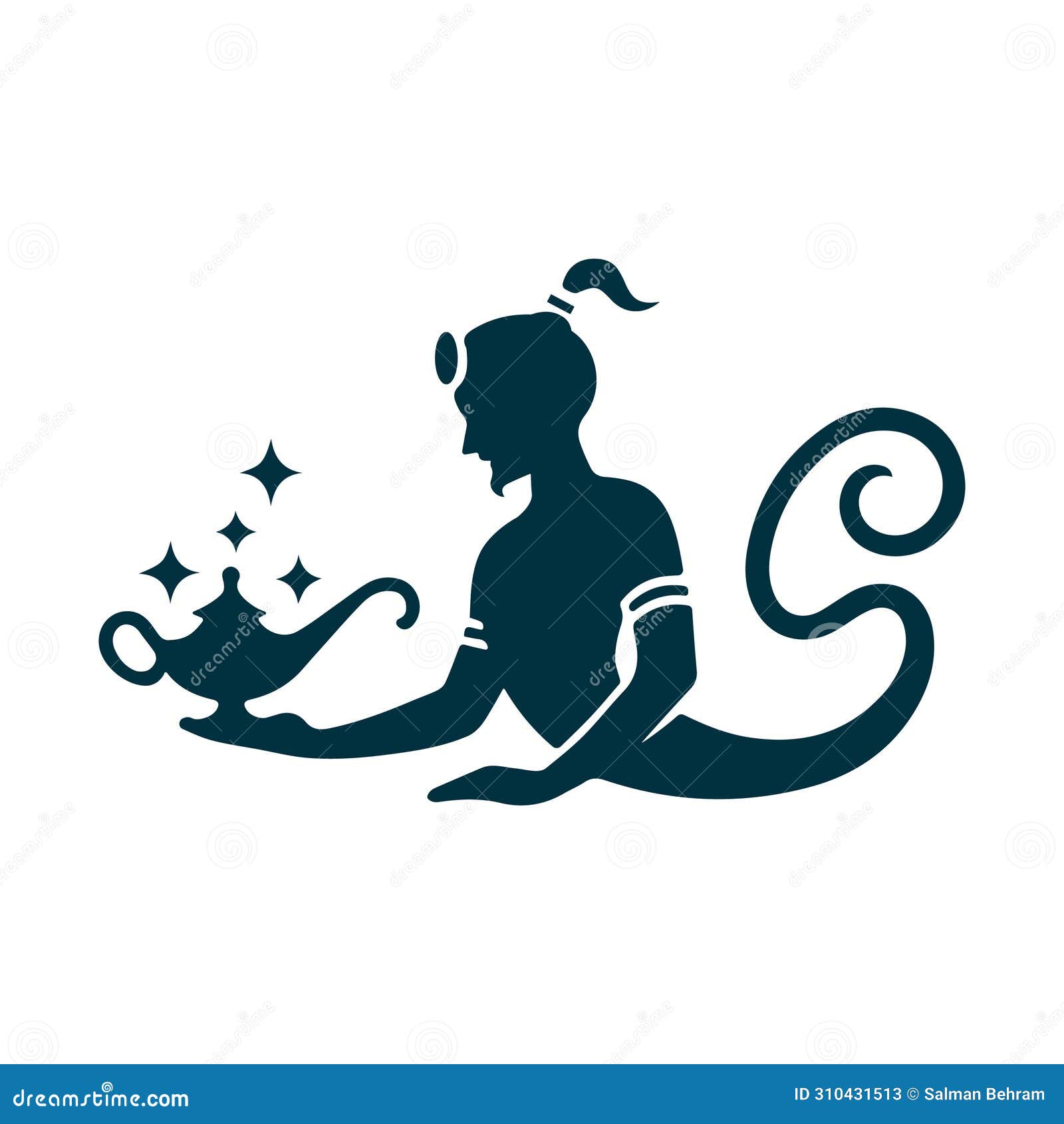 Genie Logo Design Vector Template Stock Illustration - Illustration of ...