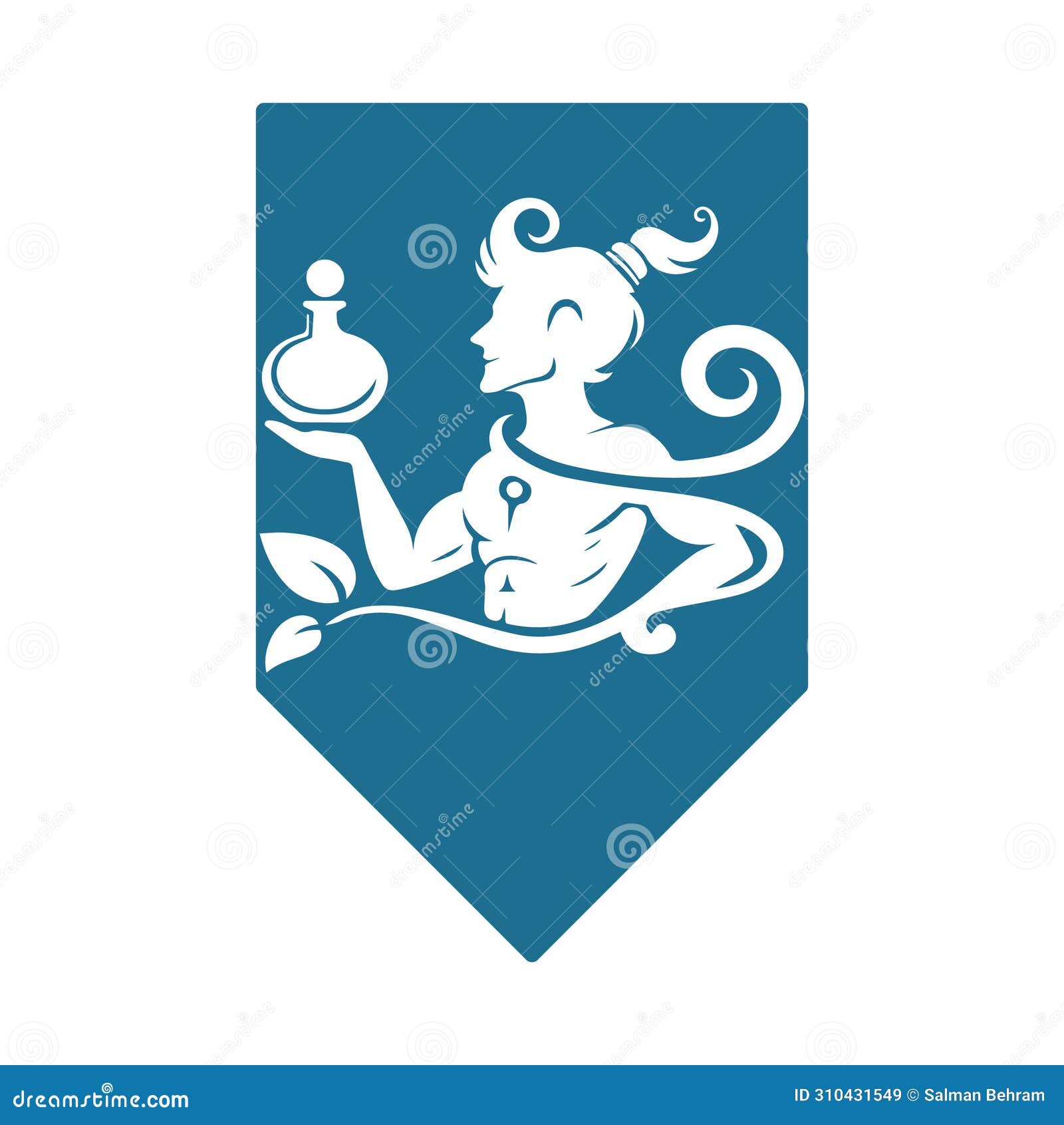 Genie Logo Design Vector Template Stock Illustration - Illustration of ...