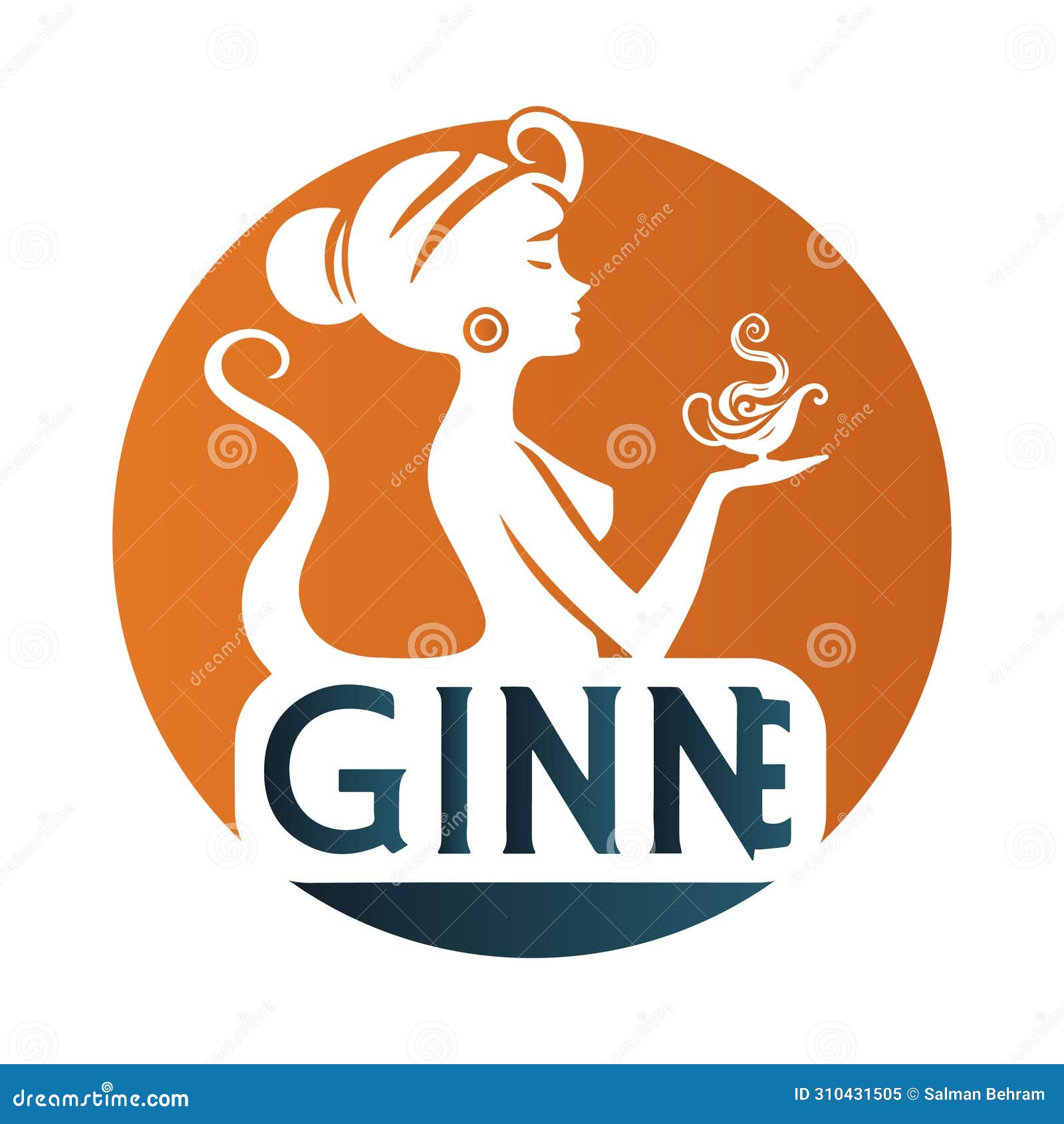 Genie Logo Design Vector Template Female Stock Illustration ...