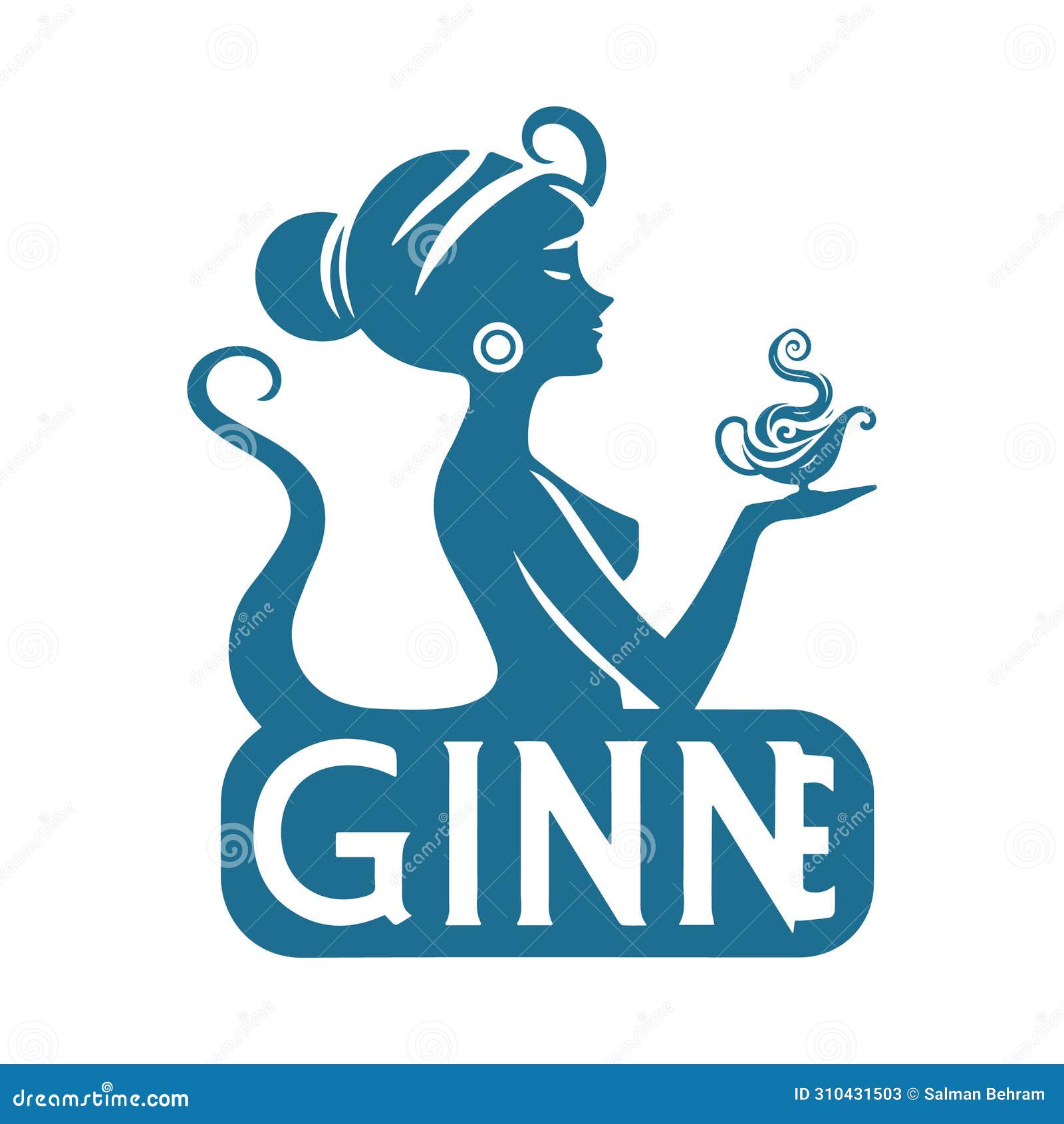 Genie Logo Design Vector Template Female Type Stock Illustration ...