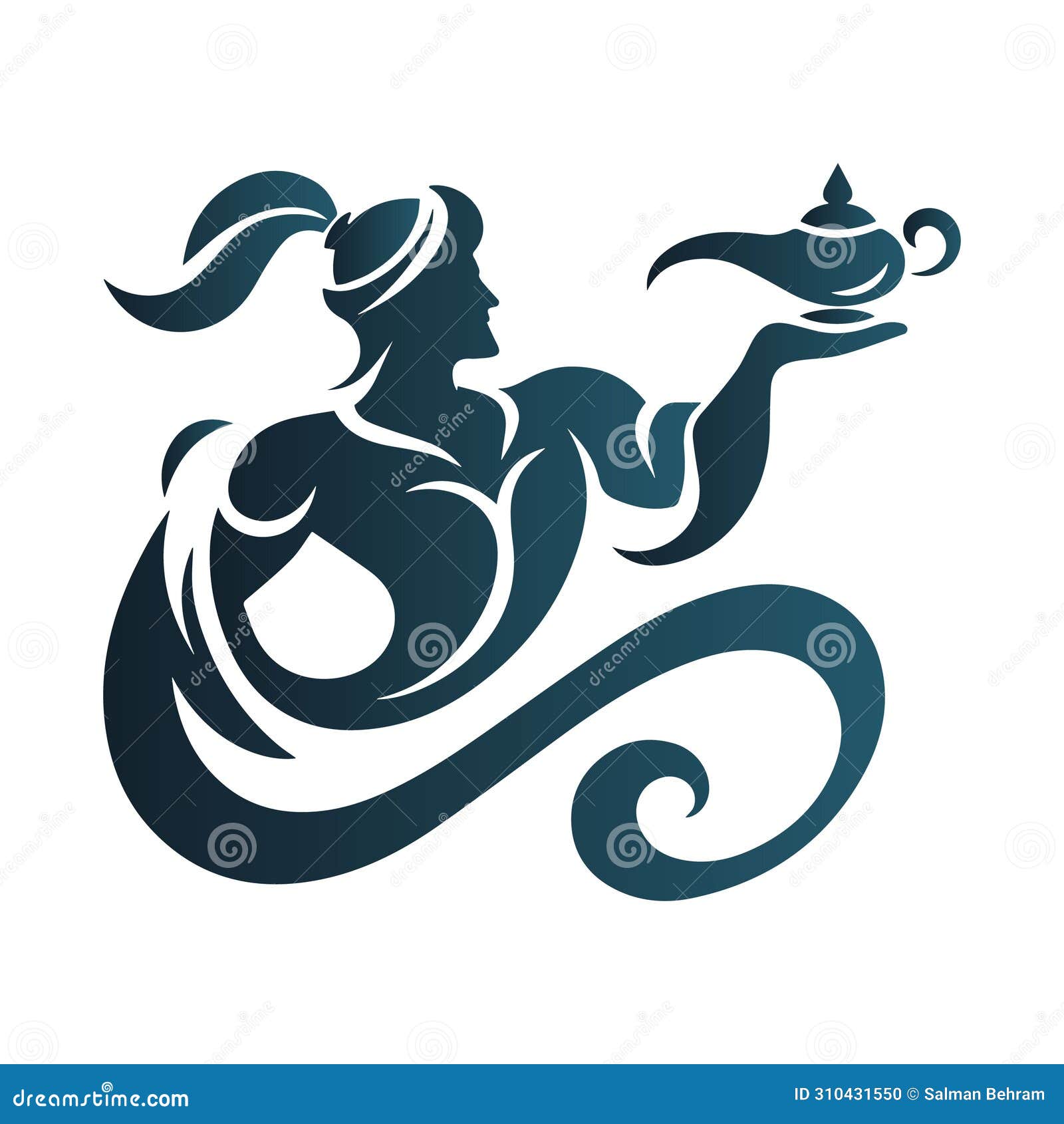Genie Logo Design Vector Template Stock Illustration - Illustration of ...