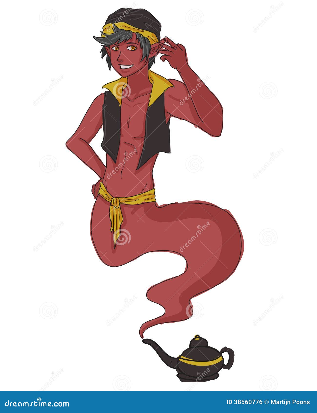 Genie vector han drawn stock vector. Illustration of traditional - 38560776