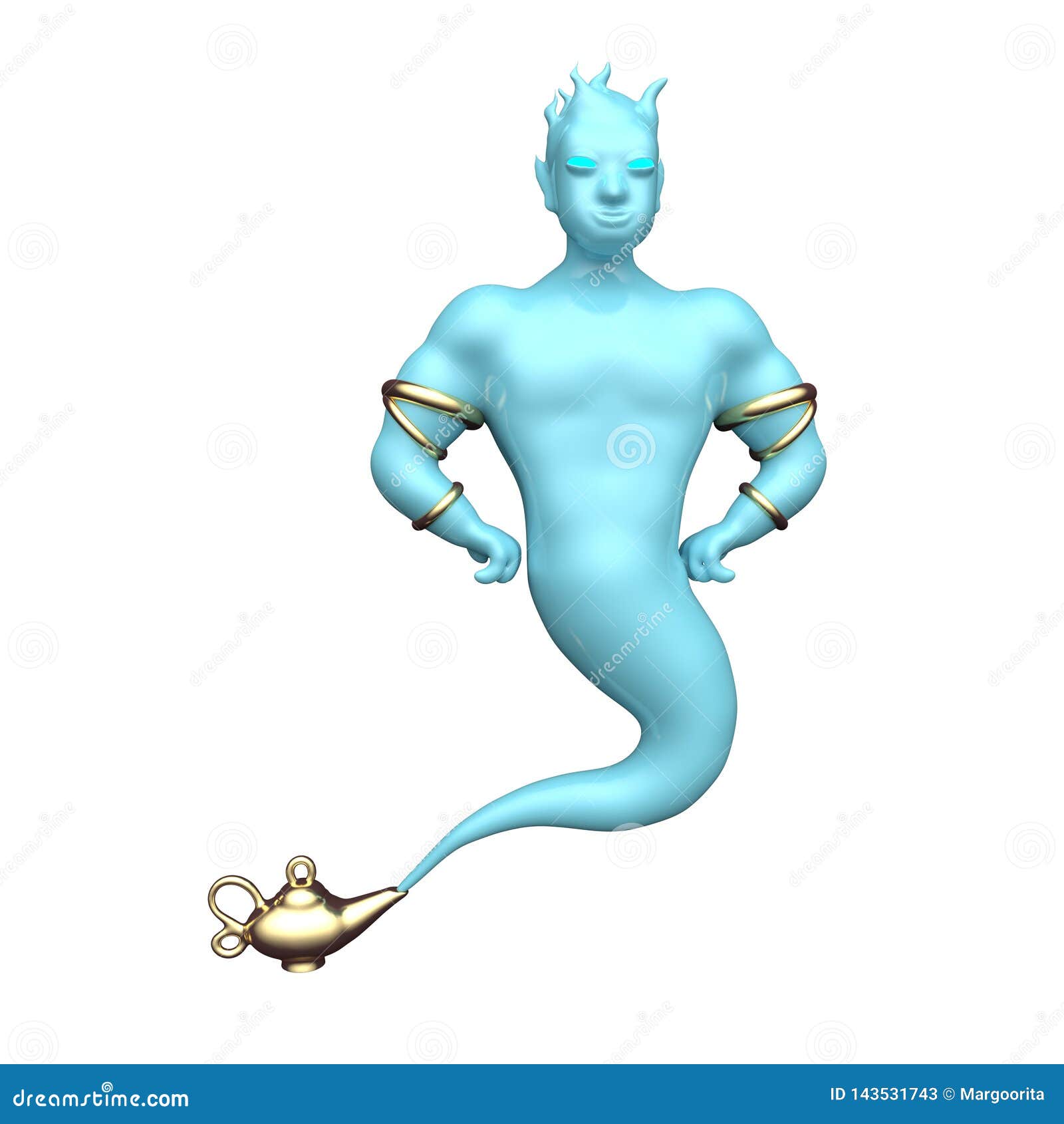 Genie On White Background. 3d Rendering Stock Illustration ...