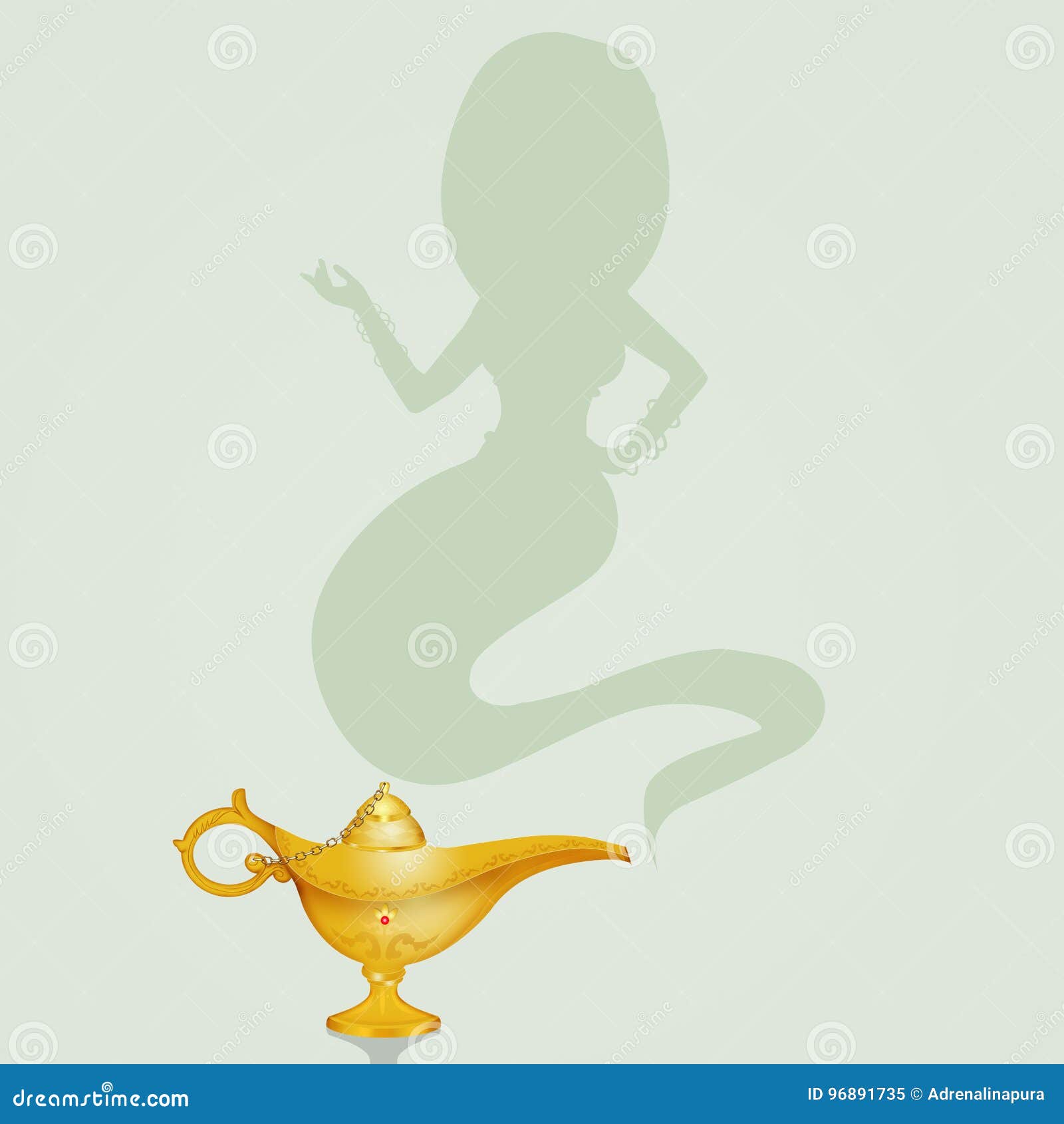 Genio nella lampada magica illustrazione di stock. Illustrazione di ...