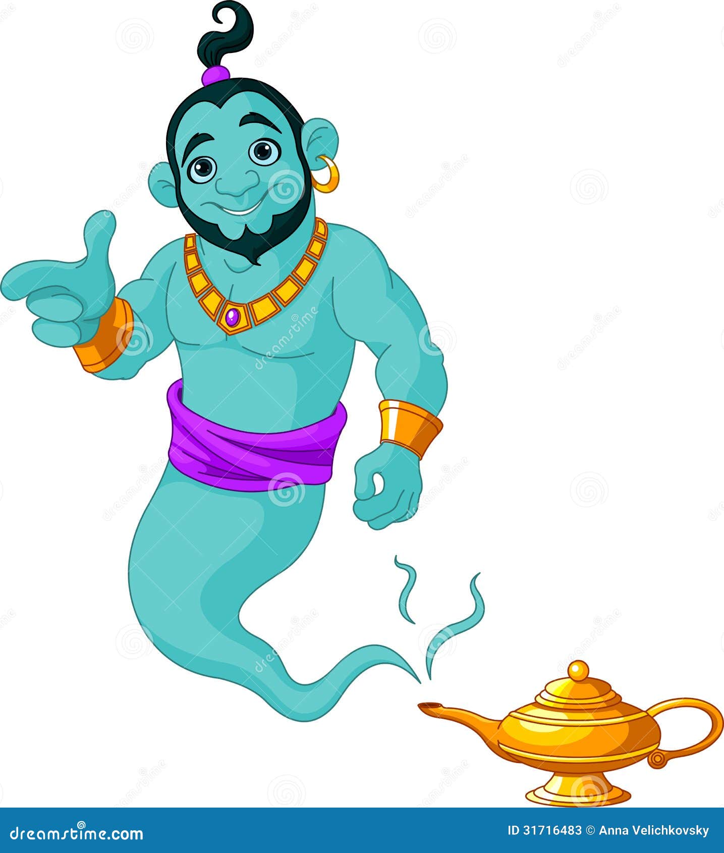 Genios Que Conceden El Deseo Ilustración del Vector - Ilustración de ...