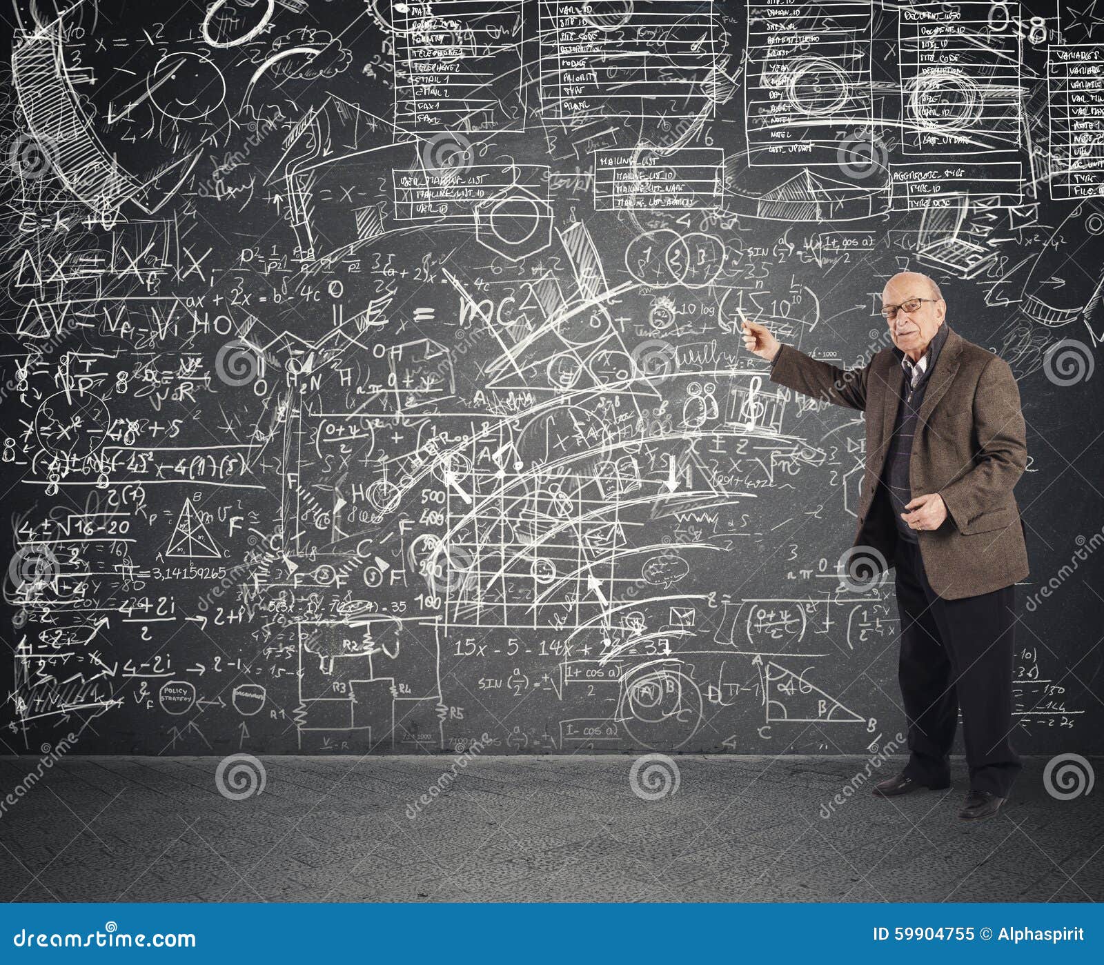 Genius aged teacher stock image. Image of mathematical - 59904755