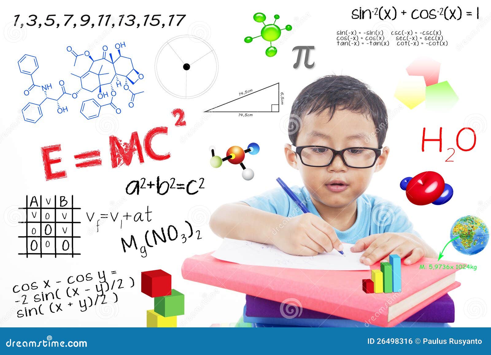 Genius boy stock photo. Image of concentration, math - 26498316
