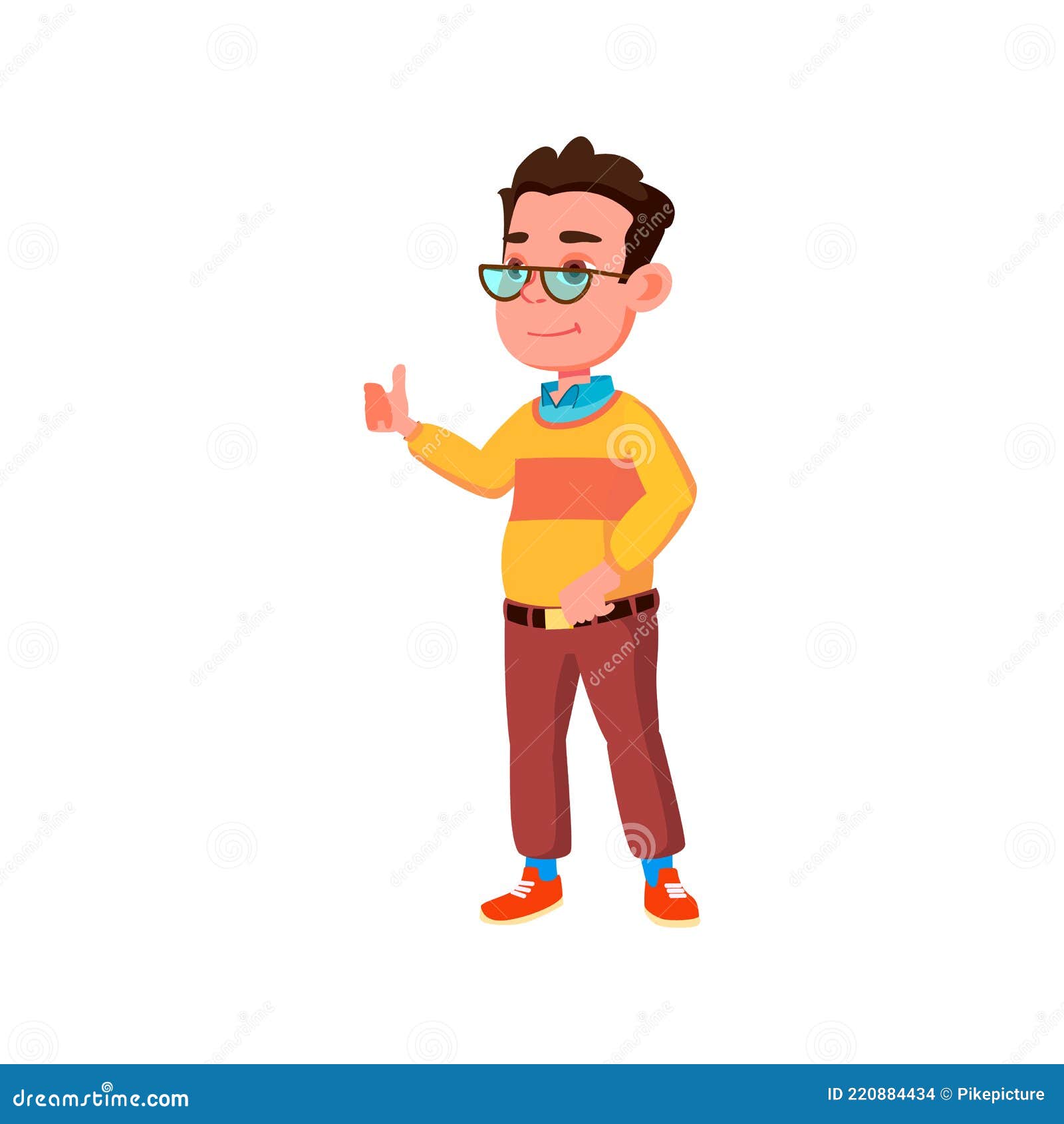 Genius Boy Gesturing Ok for Good Made Task Cartoon Vector Stock Vector ...