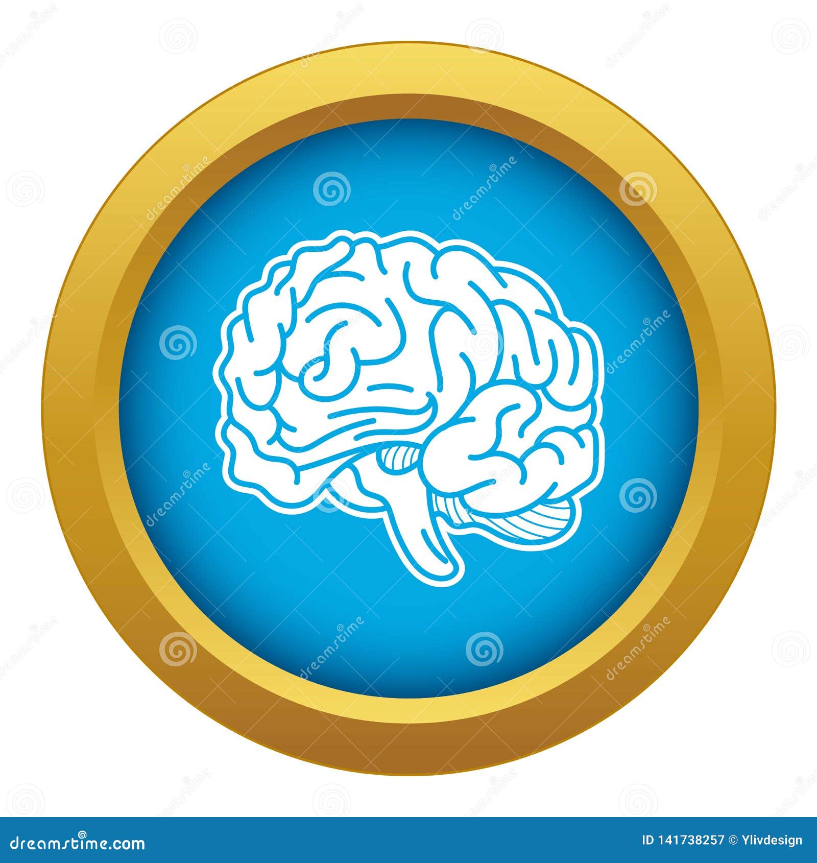 Genius Brain Icon Blue Vector Isolated Stock Vector - Illustration of ...