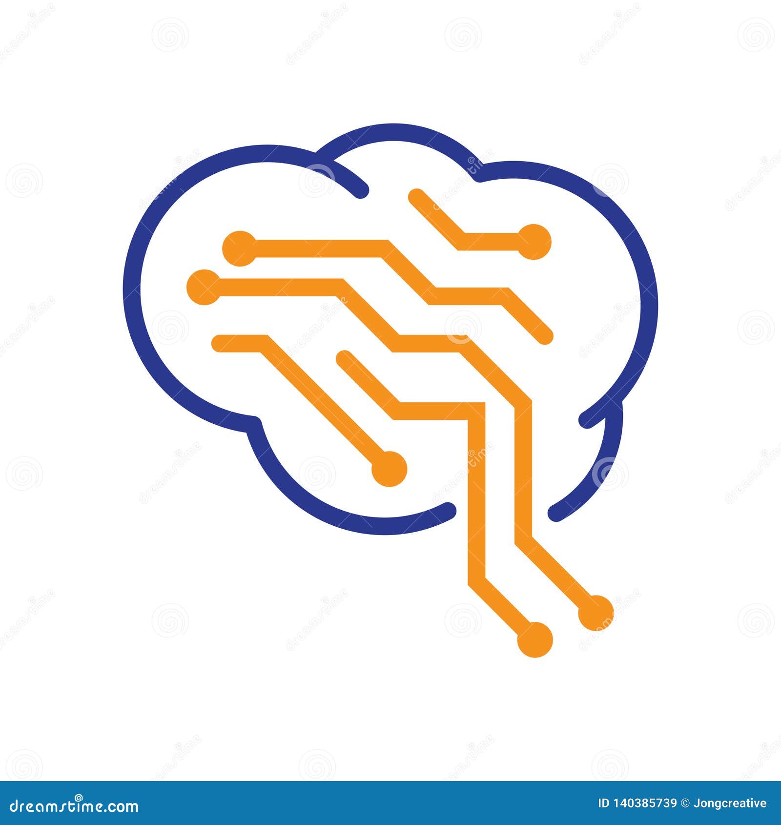 Genius Brain Intelligent Circuit Board Network in Abstract Symbol Stock ...