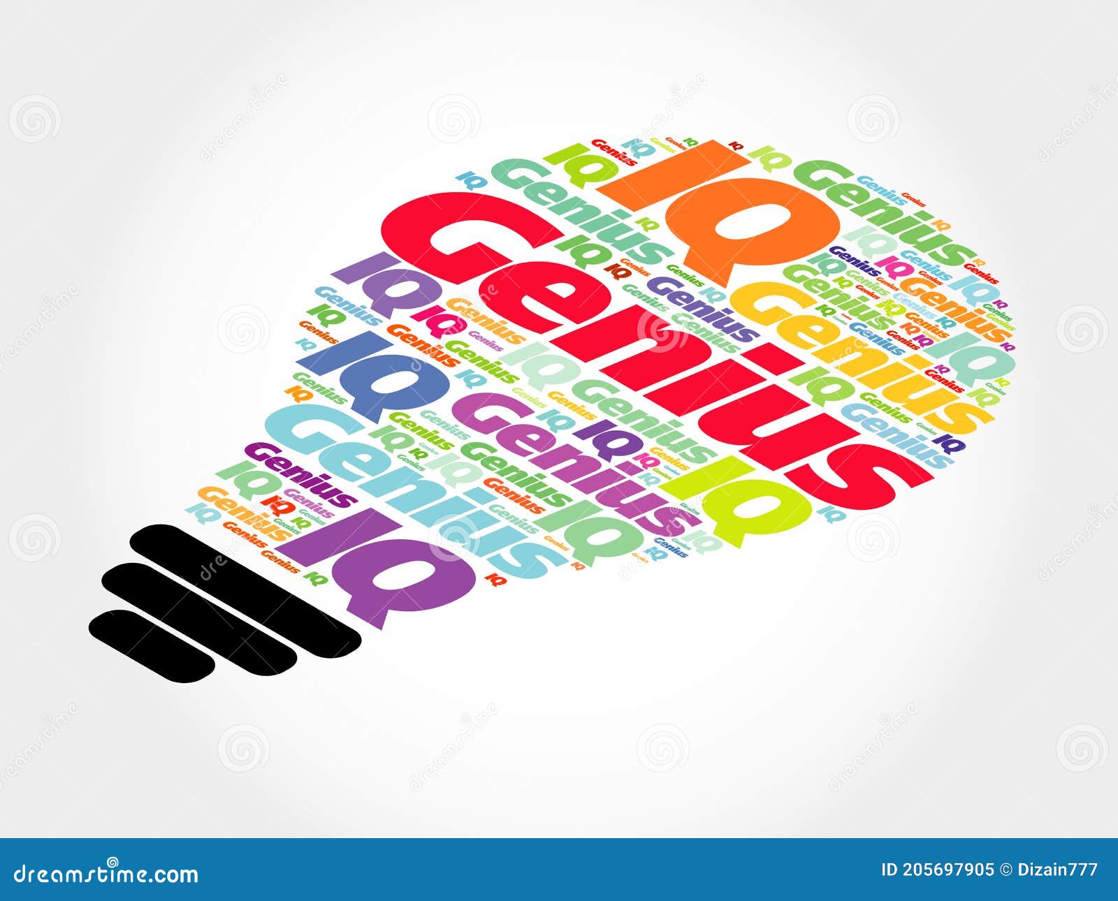 Genius bulb word cloud stock illustration. Illustration of conceptual ...