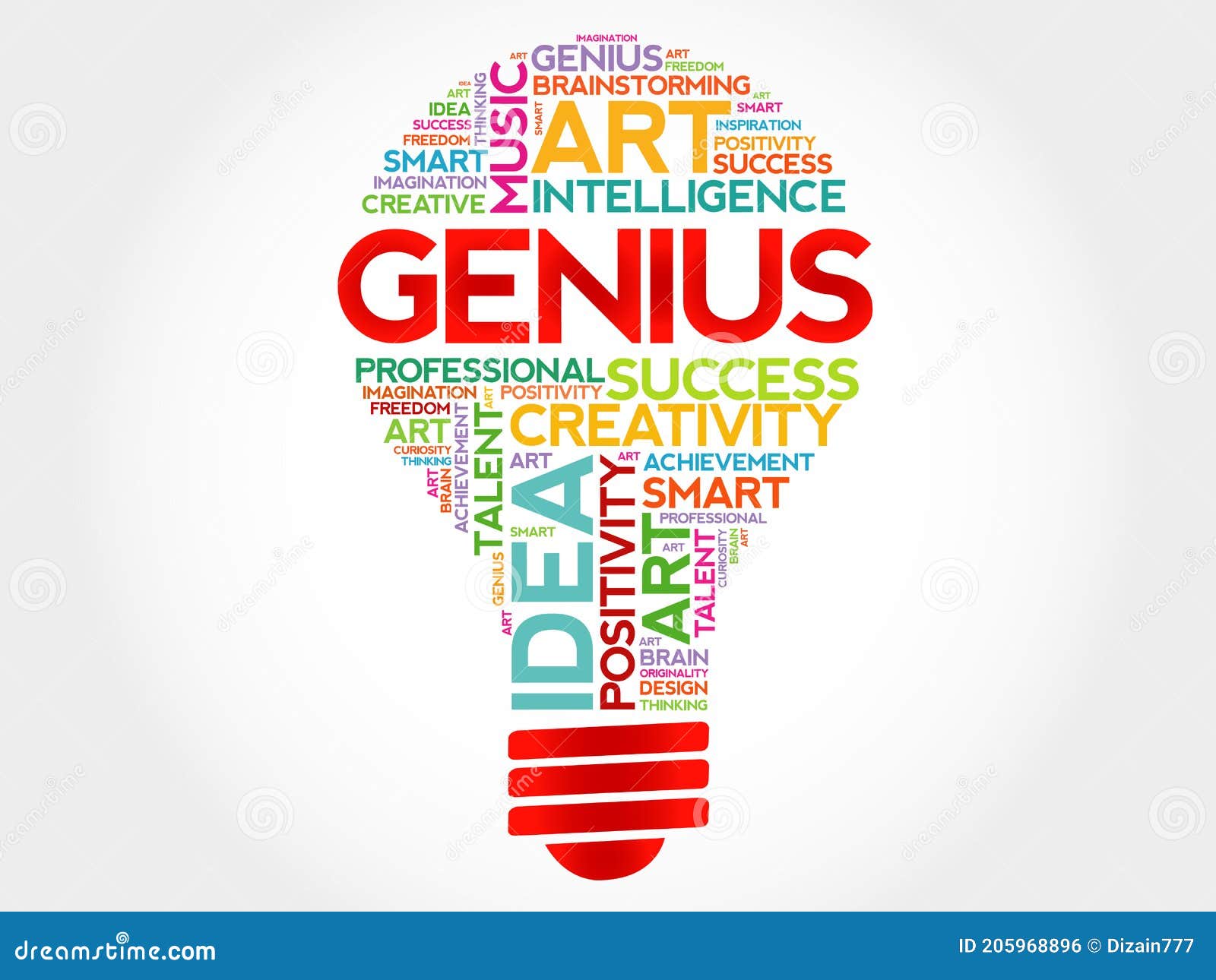 Genius bulb word cloud stock illustration. Illustration of tagcloud ...