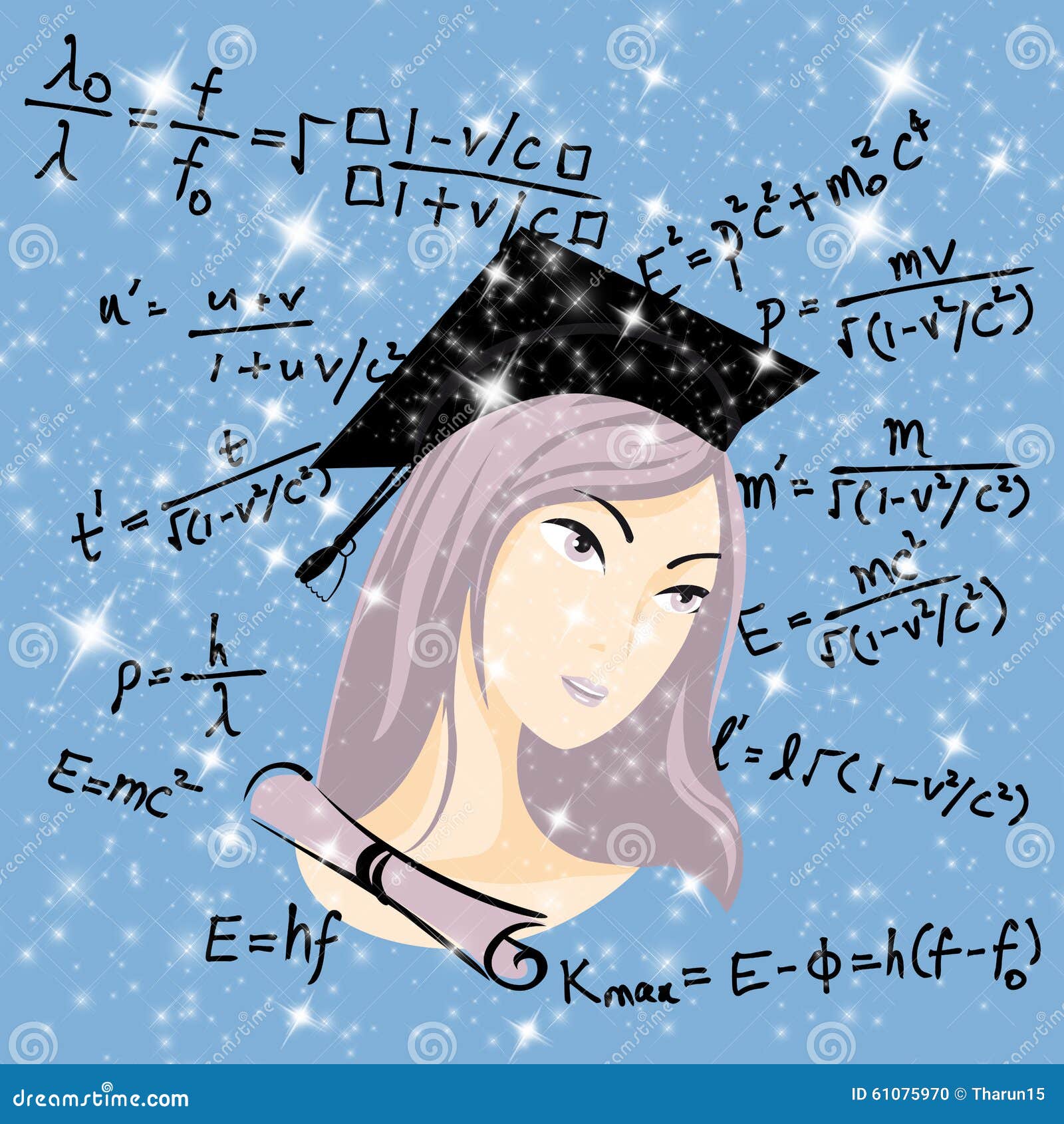 Genius girl stock illustration. Illustration of degree - 61075970