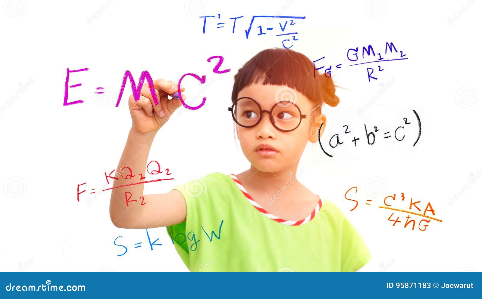 Genius girl stock image. Image of board, asian, female - 95871183