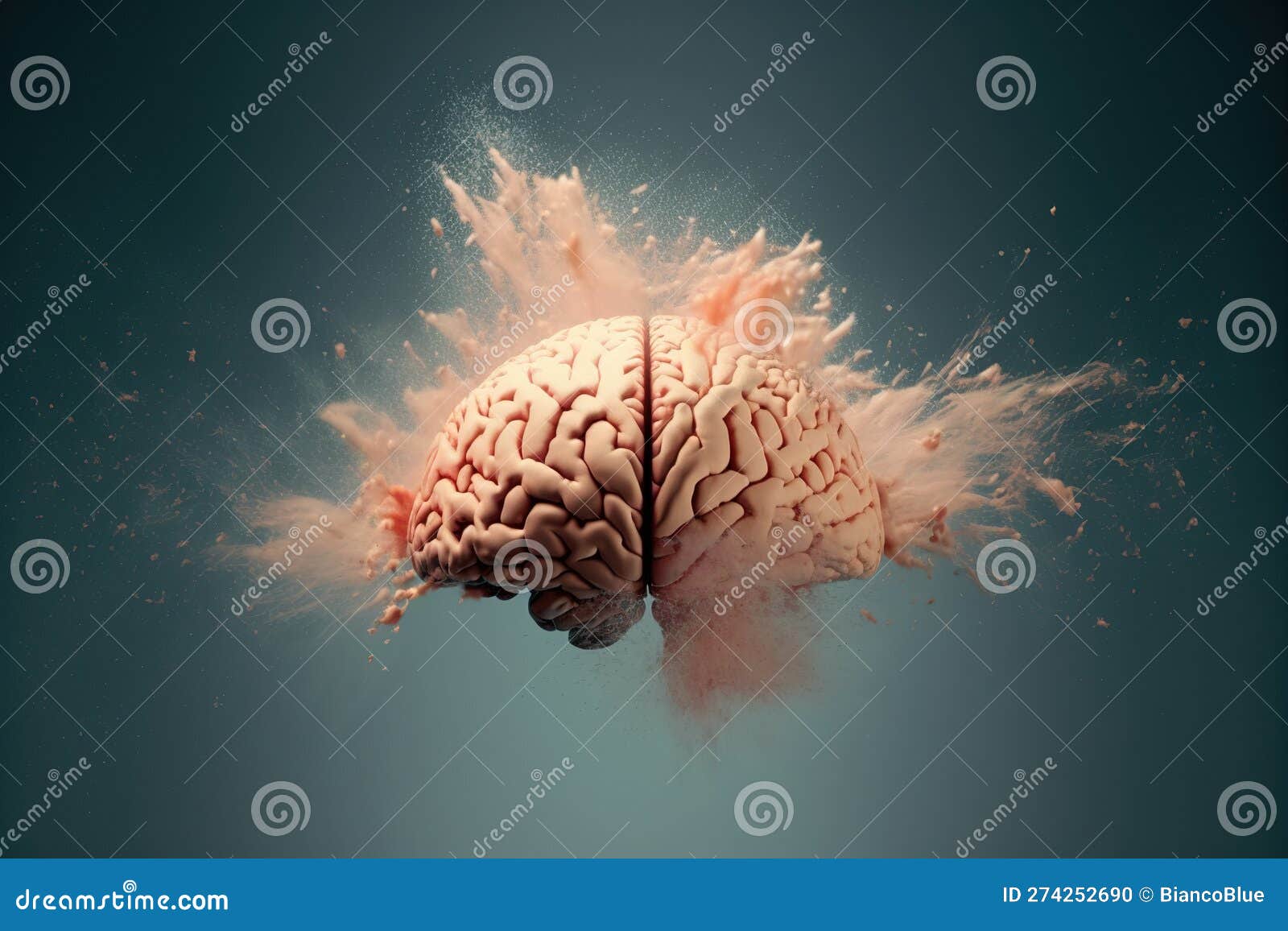 A Genius Human Brain Abstract Color Powder Explosion Art Stock ...