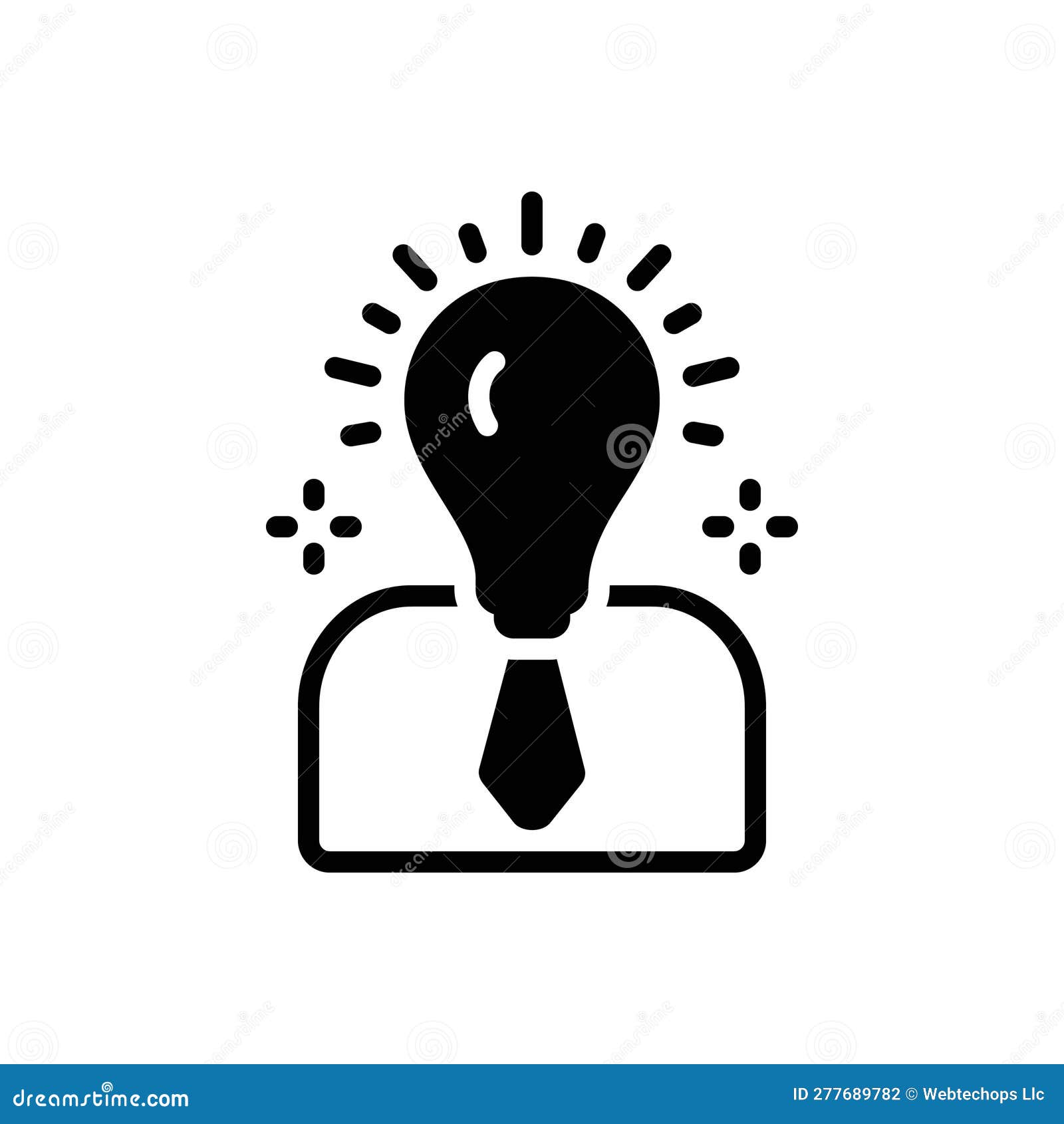 Black Solid Icon for Genius, Talent and Idea Stock Vector ...